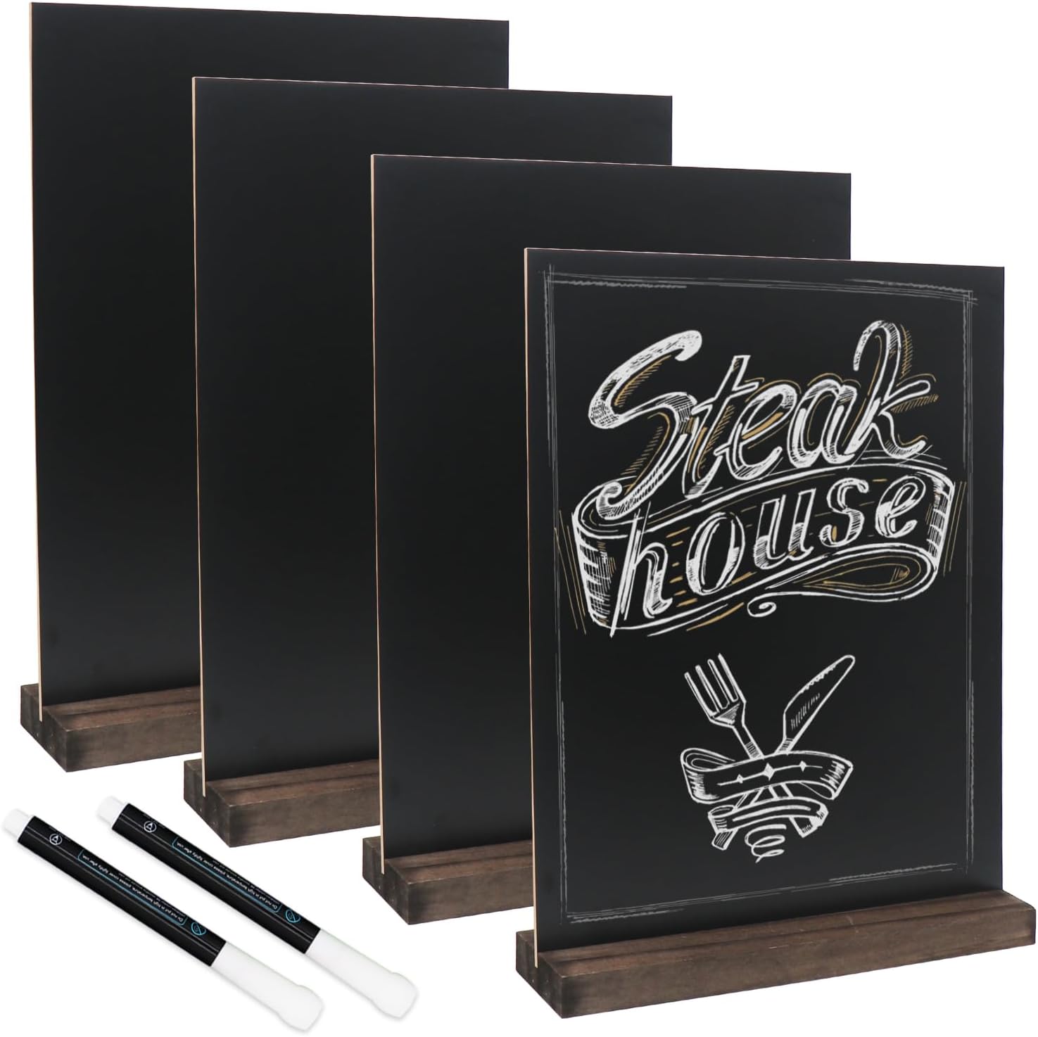 Amazon.com : Tabletop Chalkboard Sign with Base Stand 4 Pack 8.5 x ...