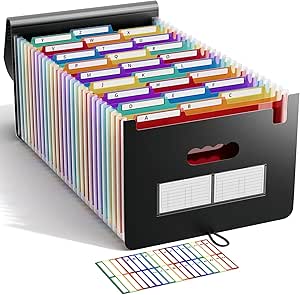 ABC life Expanding File Folder 26 Pockets/Plastic Accordion File ...
