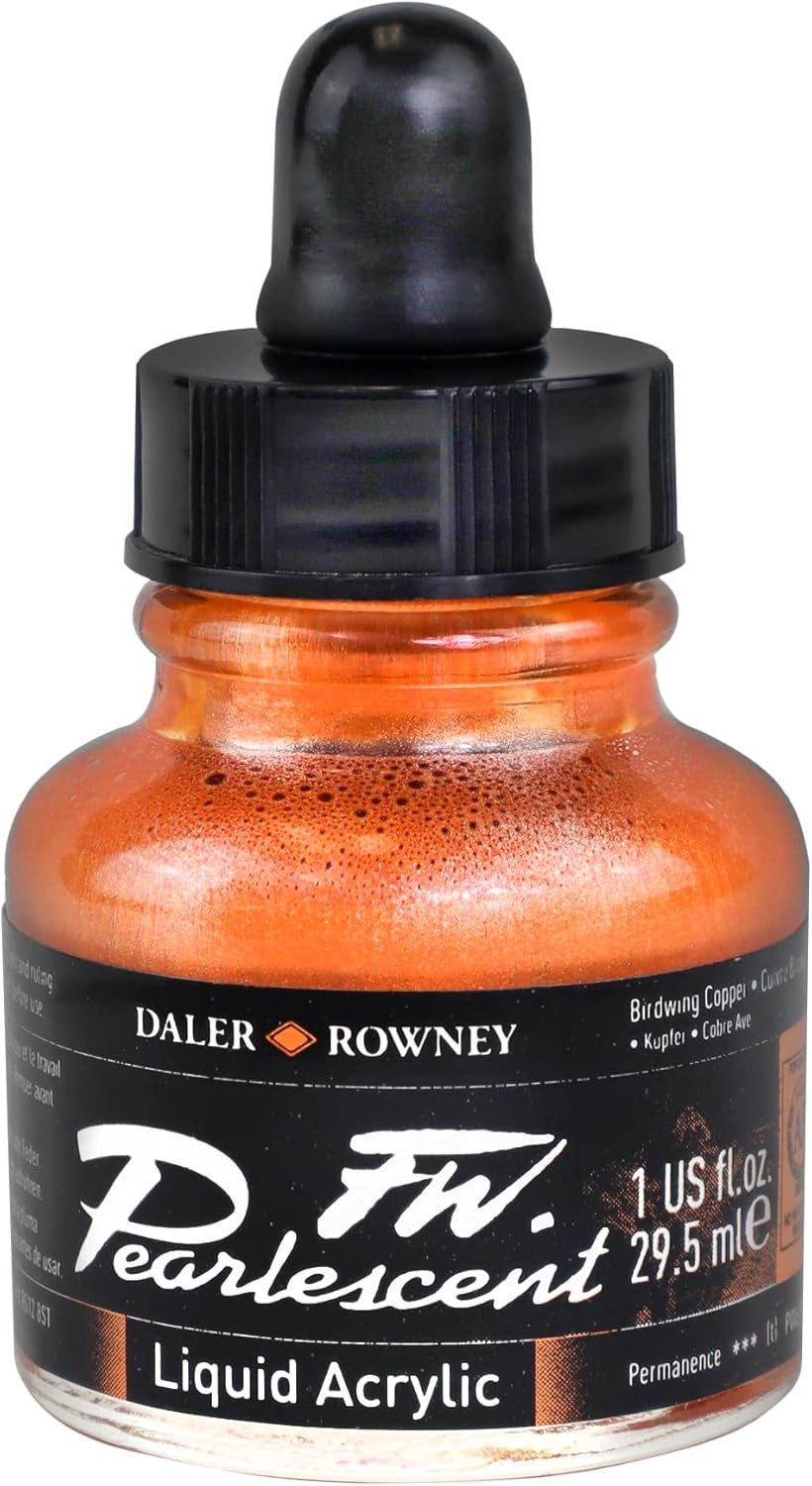 Amazon.com: Daler Rowney FW Pearlescent Liquid Acrylic Bottle, Birdwing ...