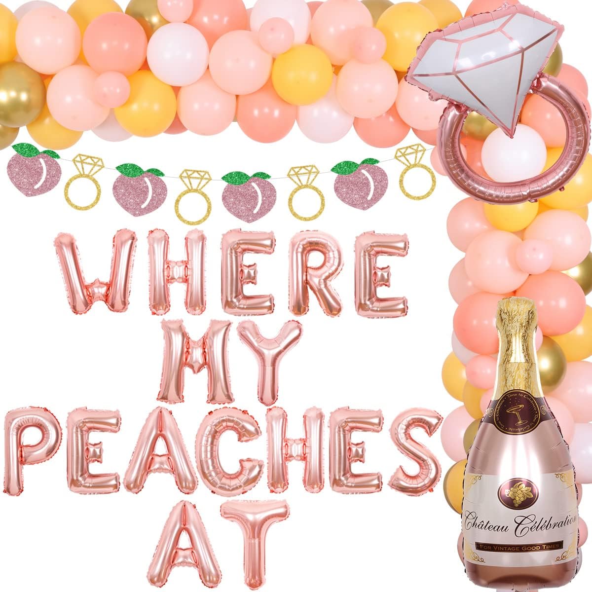 Amazon.com: Peach Themed Bachelorette Party Decorations Rose Gold Where ...