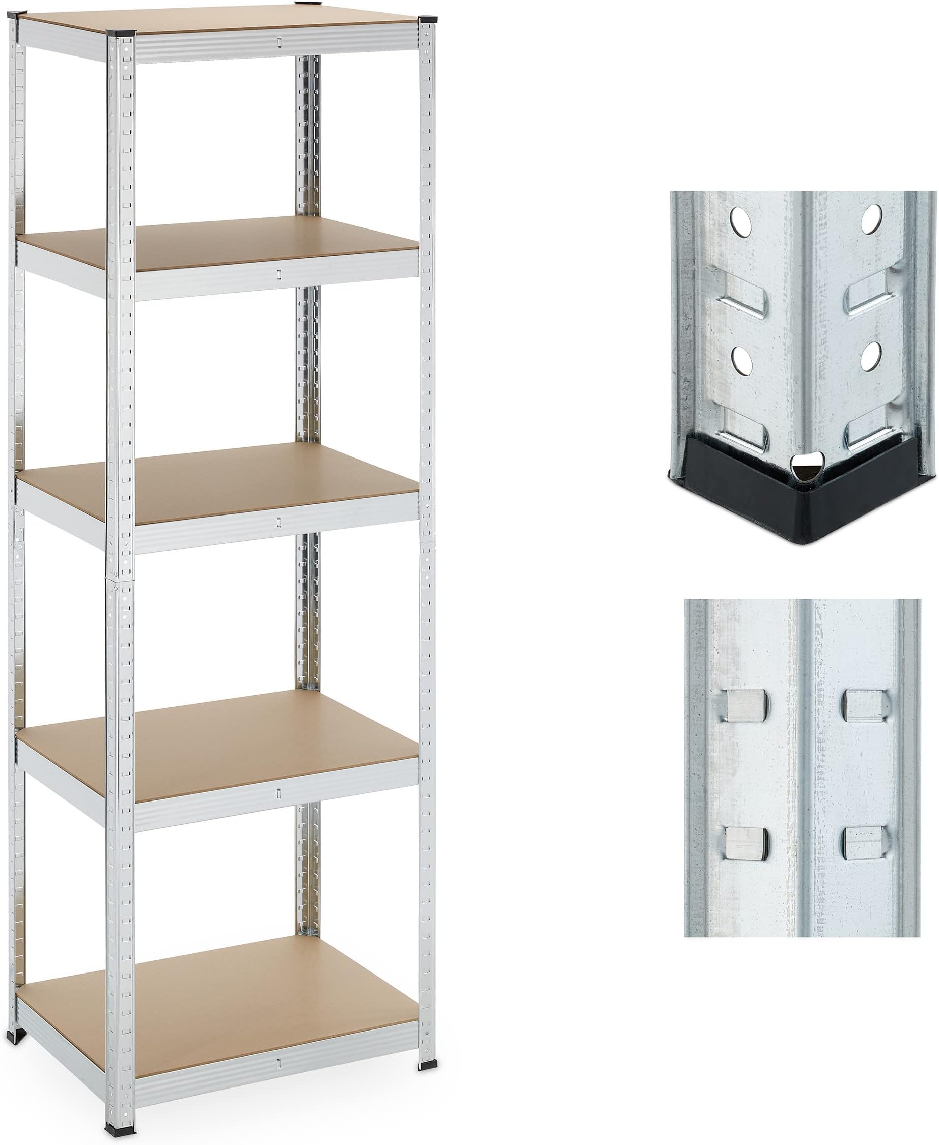 Relaxdays Heavy Duty Shelving Unit, 5 Levels, H x W x D: 180 x 60 x 45 ...