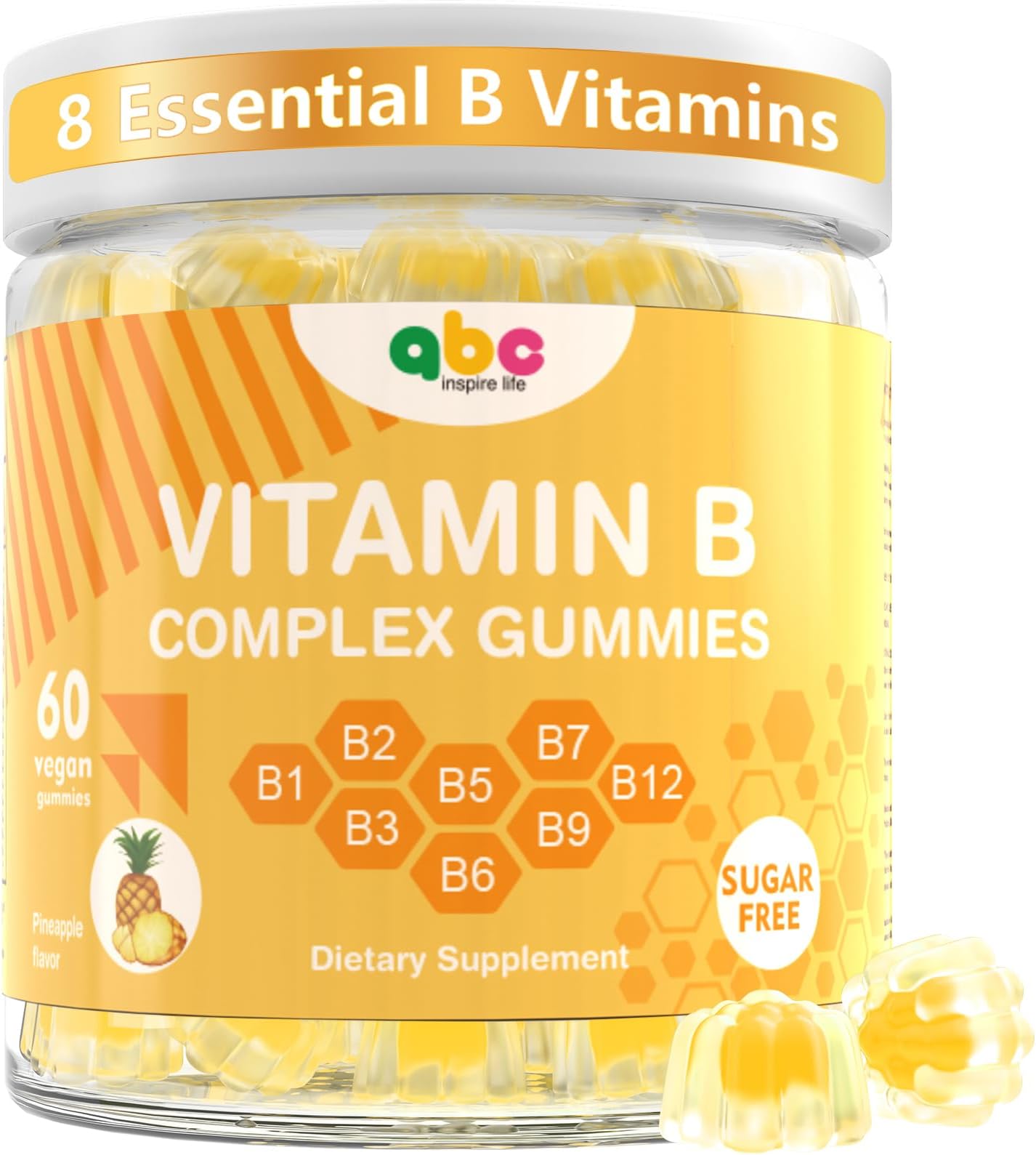 Amazon.com: Vitamin B Complex Gummies for Adult Kid-Pineapple Flavor ...