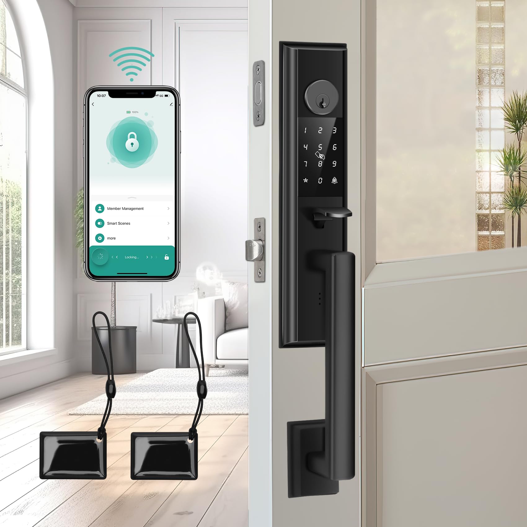 Snapklik.com : Smart Front Door Lock Set: Keyless Entry Door Lock ...