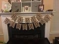 Amazon.com: Burlap Happy Birthday Banner Rustic Birthday Party Bunting ...