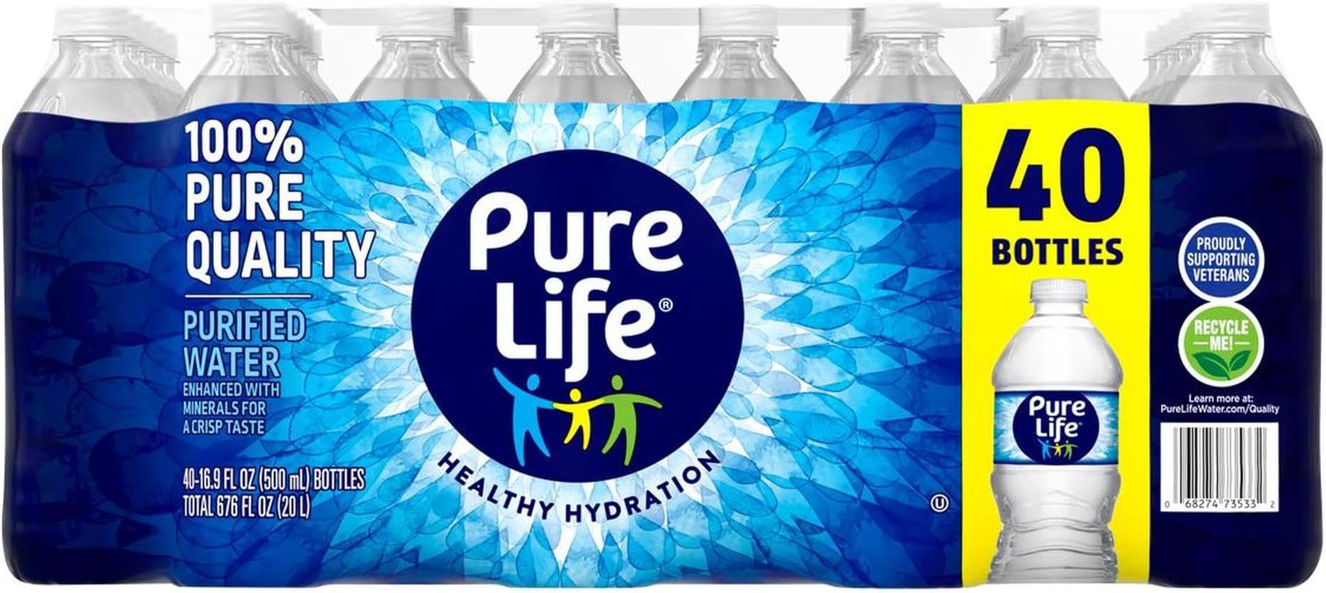 Amazon.com: Pure Life Purified Water, 40 CT, 16.9 Fl oz Bulk Savings ...