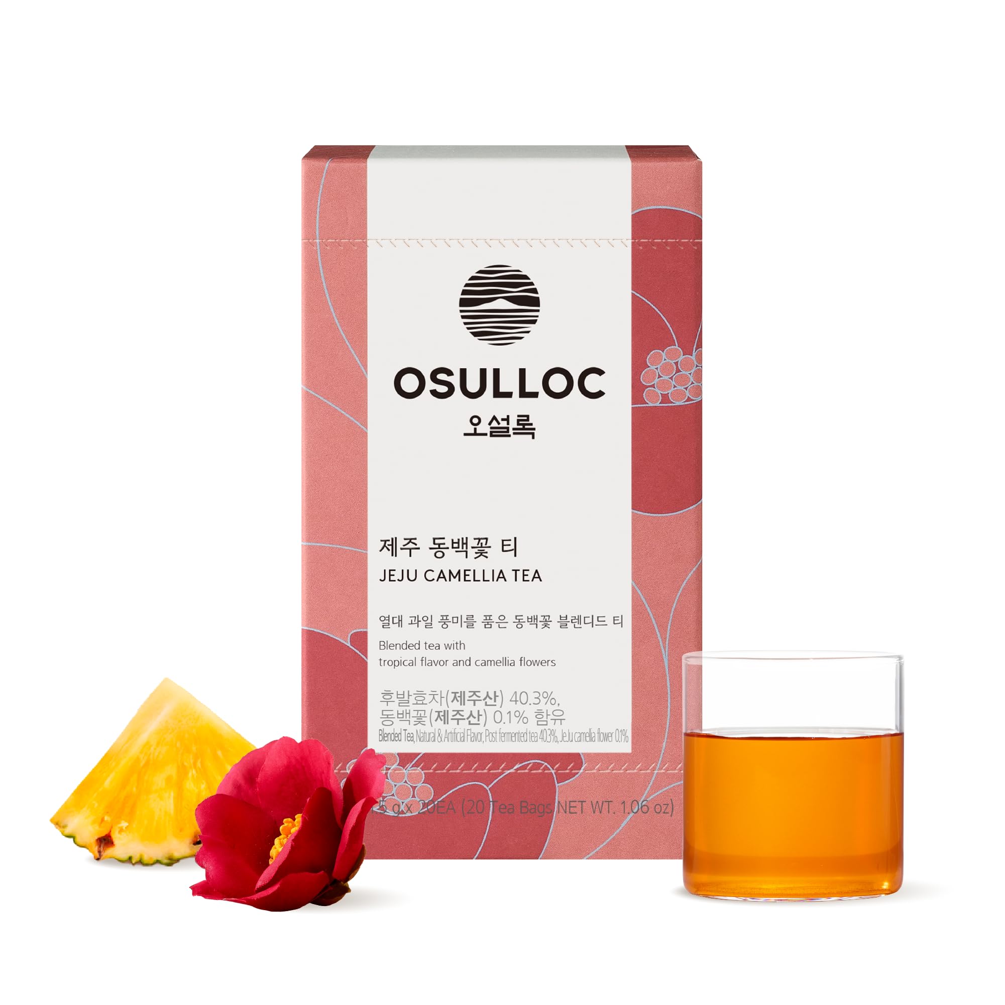 Osulloc Camellia Flower Tea (Tropical fruity flavors), Premium Blended ...