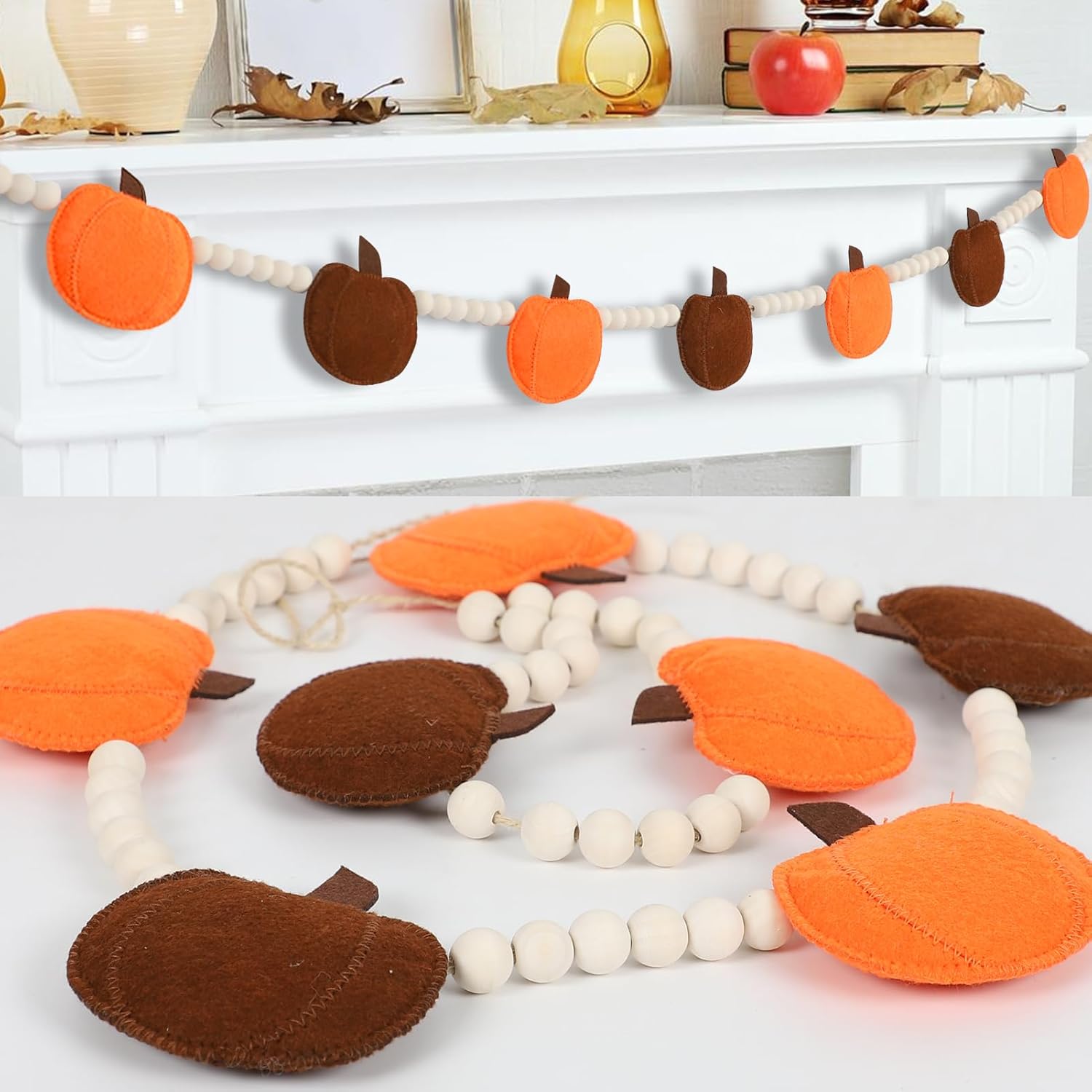 Amazon.com: DAZONGE Fall Decorations for Home, Fall Decor, Felt Pumpkin ...