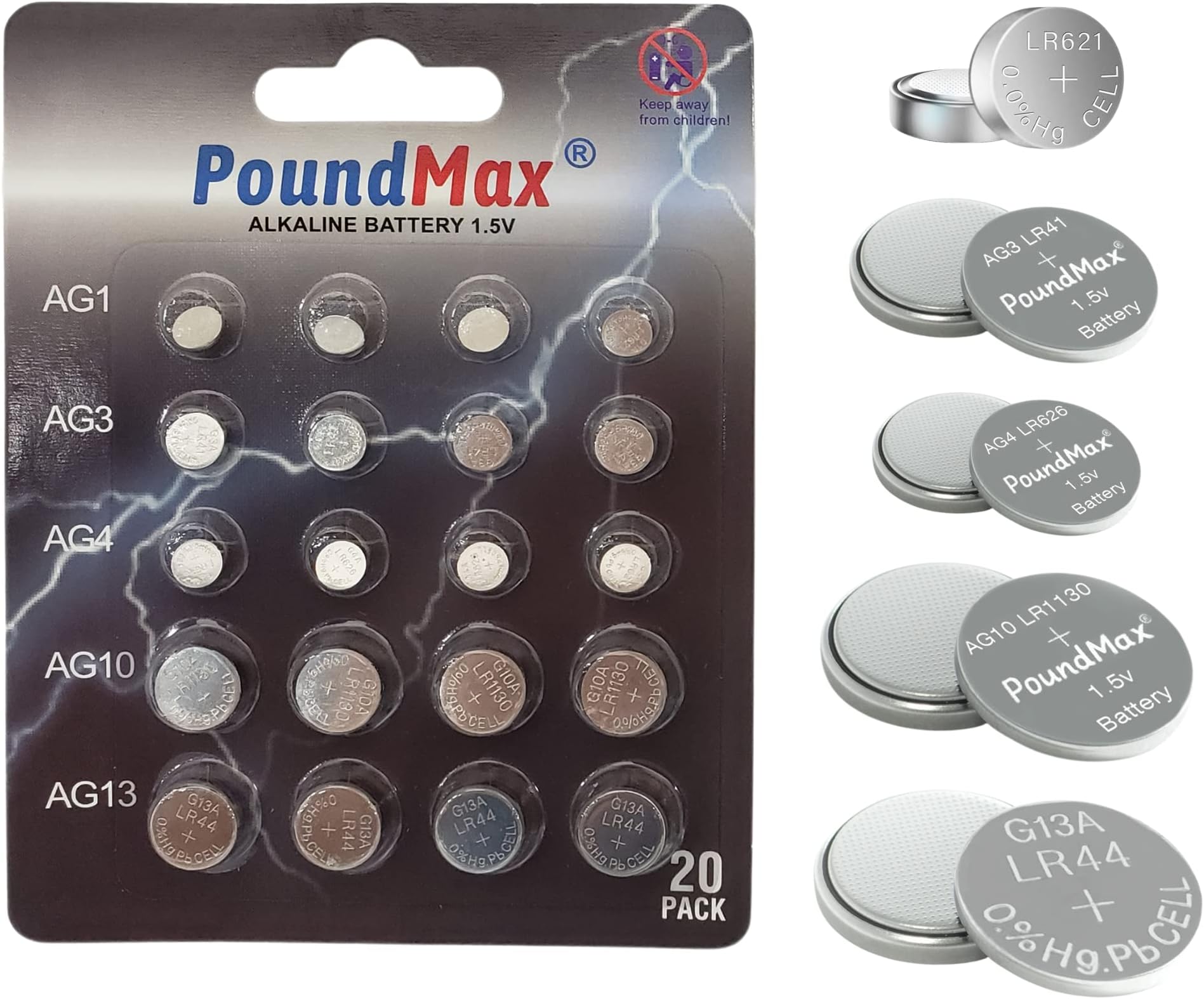 Amazon.com: Siiboat Watch Batteries 80PCS - AG0, AG1, AG3, AG4, AG6 ...