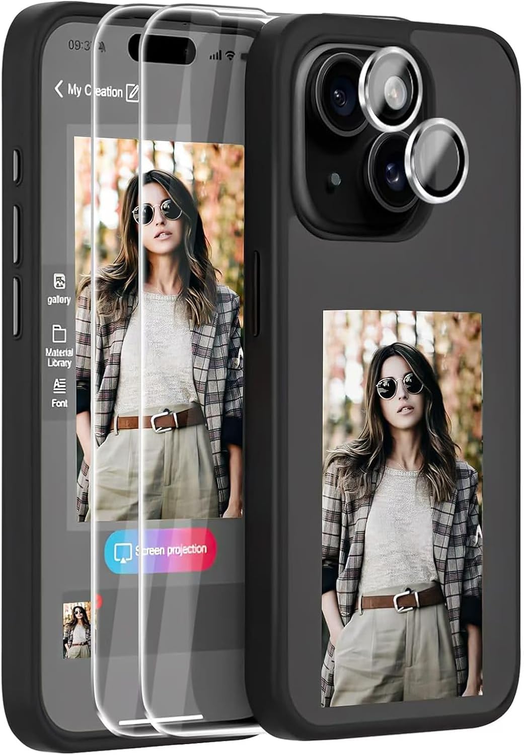 Amazon.com: GLIMALL 5 in 1 e Ink Phone Case for iPhone 15, Smart NFC ...