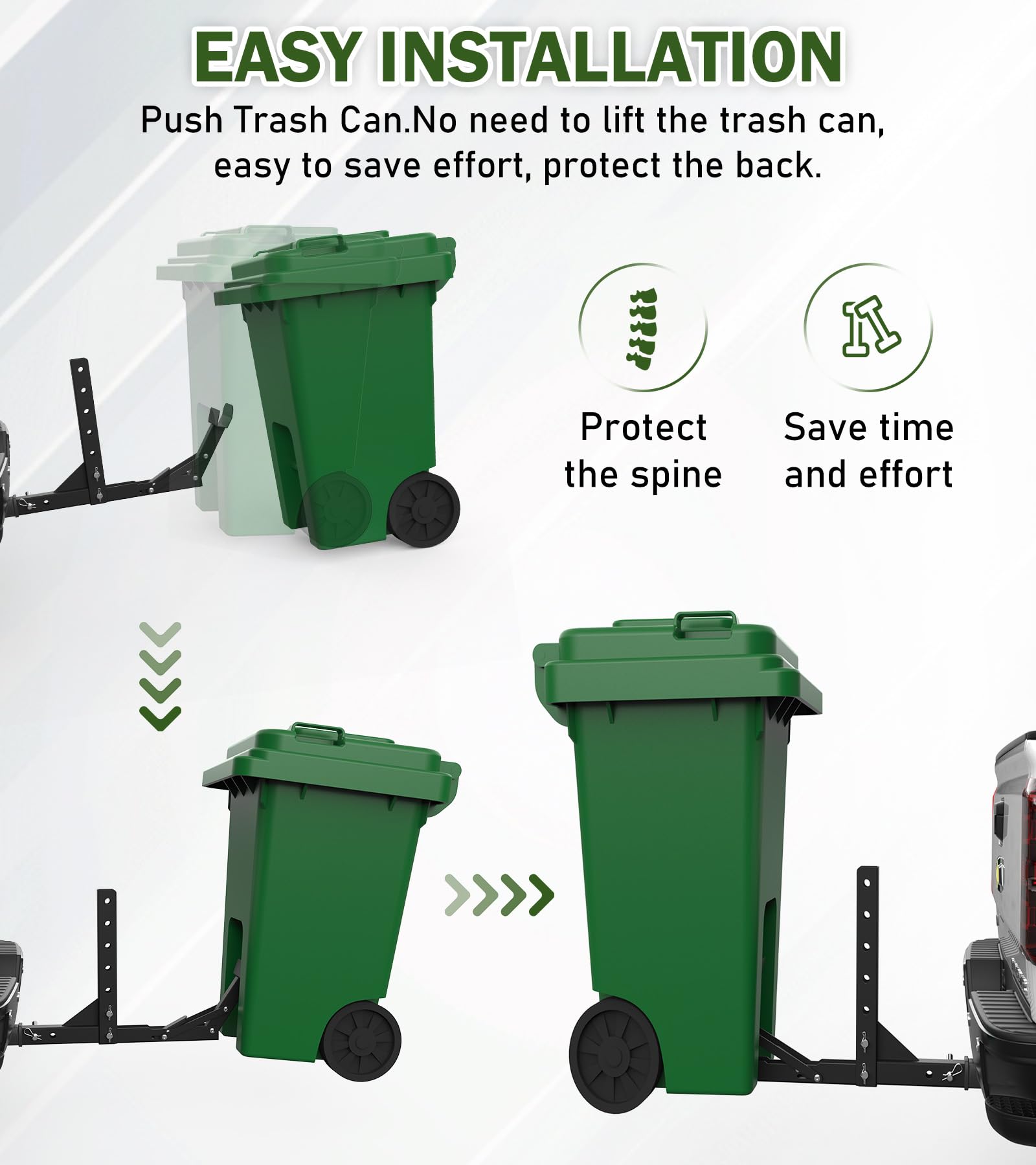 Snapklik.com : ELITEWILL New Trash Can Hauler Hitch Trash Can ...