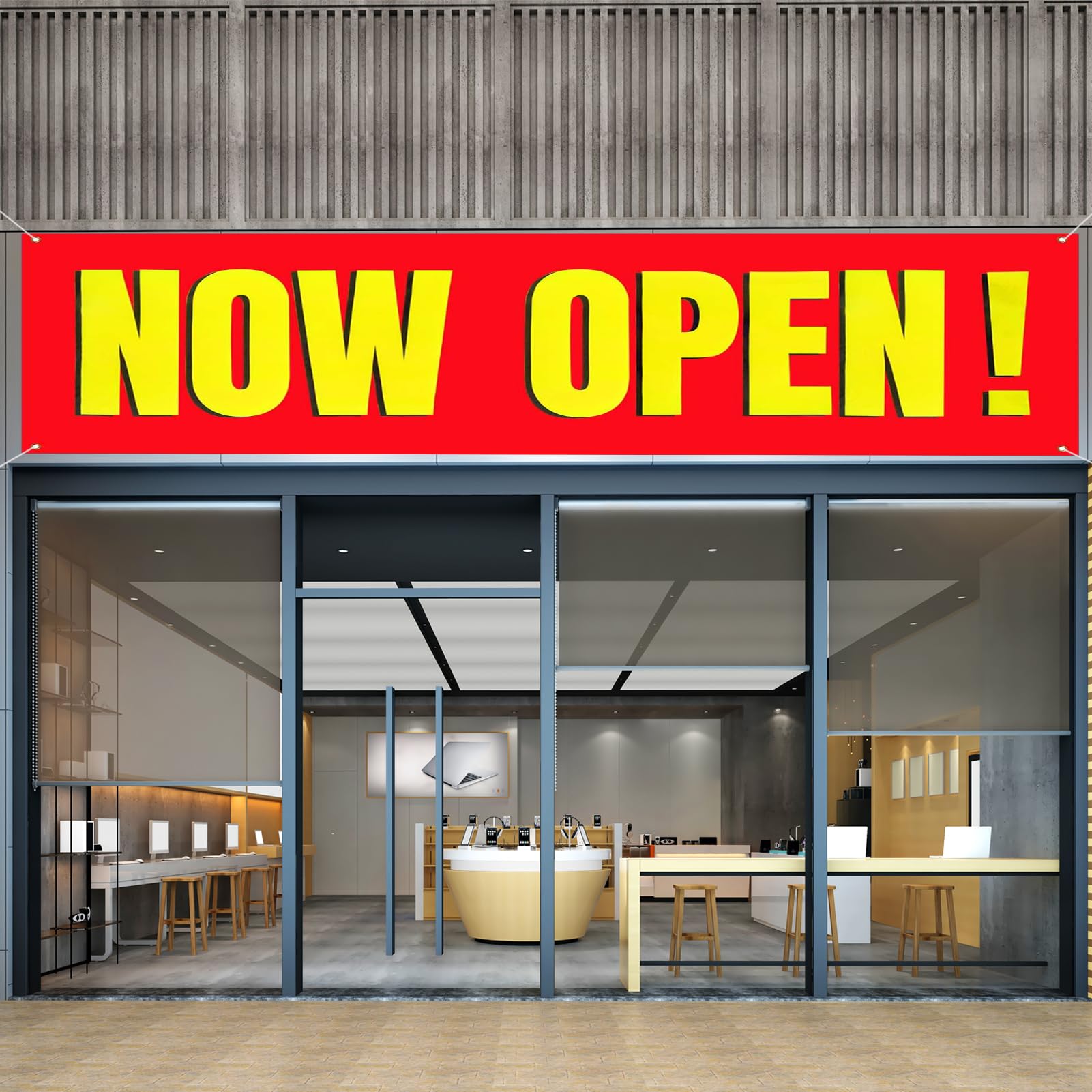 Snapklik.com : Large Now Open Banner, 3x8 Ft Polyester Now Open Signs ...