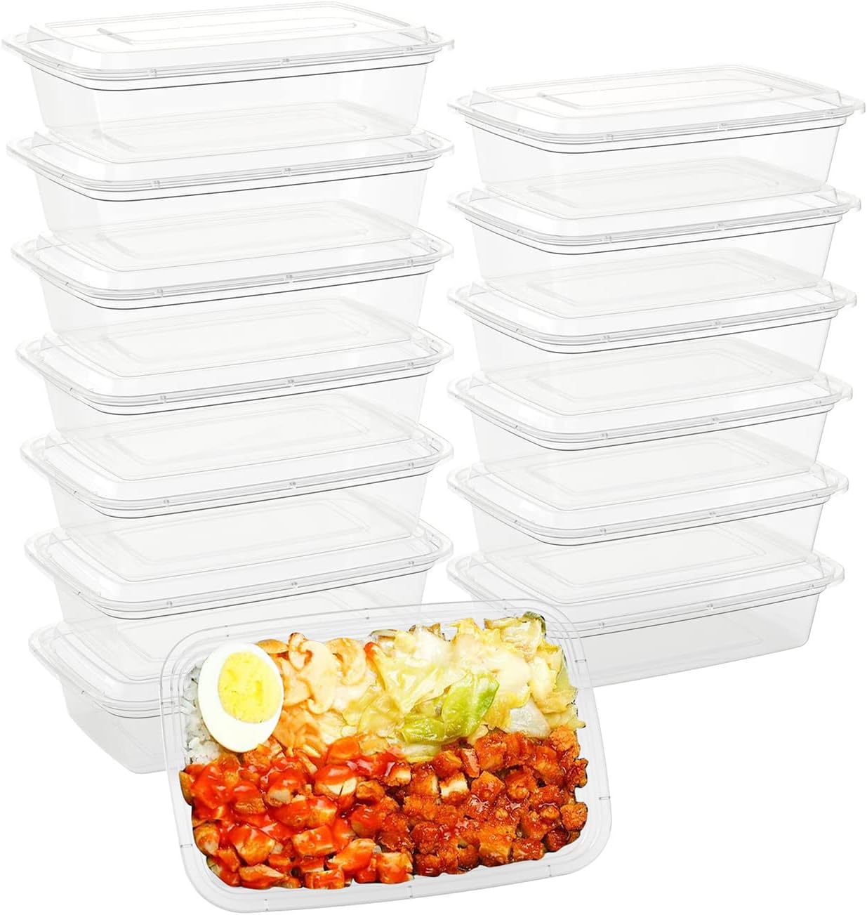 Amazon.com: iHomeSet 30 Pack 34 Oz Plastic Meal Prep Containers with ...