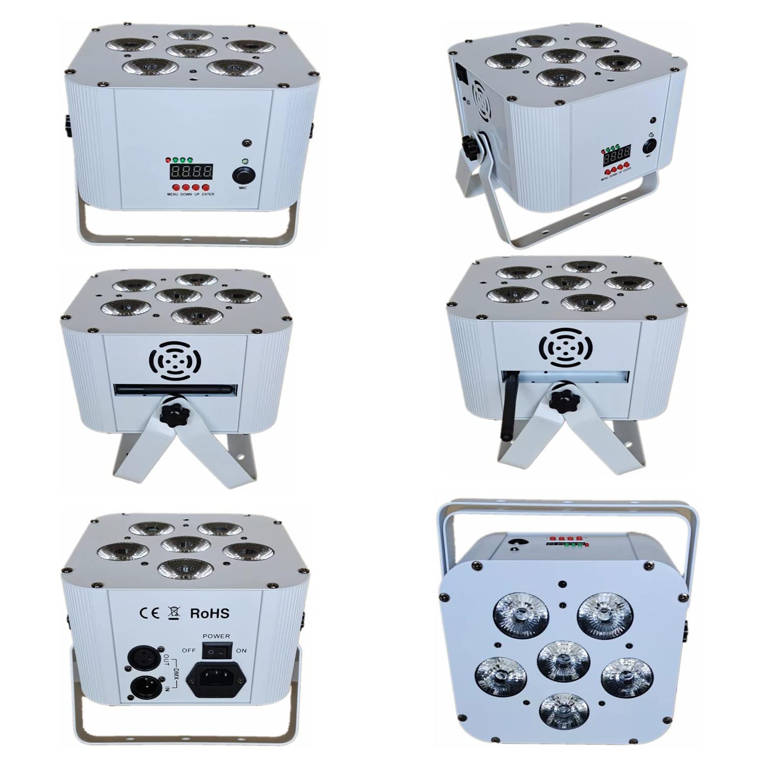 Snapklik.com : 6x18W RGBWAUV 6 In 1 Wireless DMX Rechargeable Battery ...