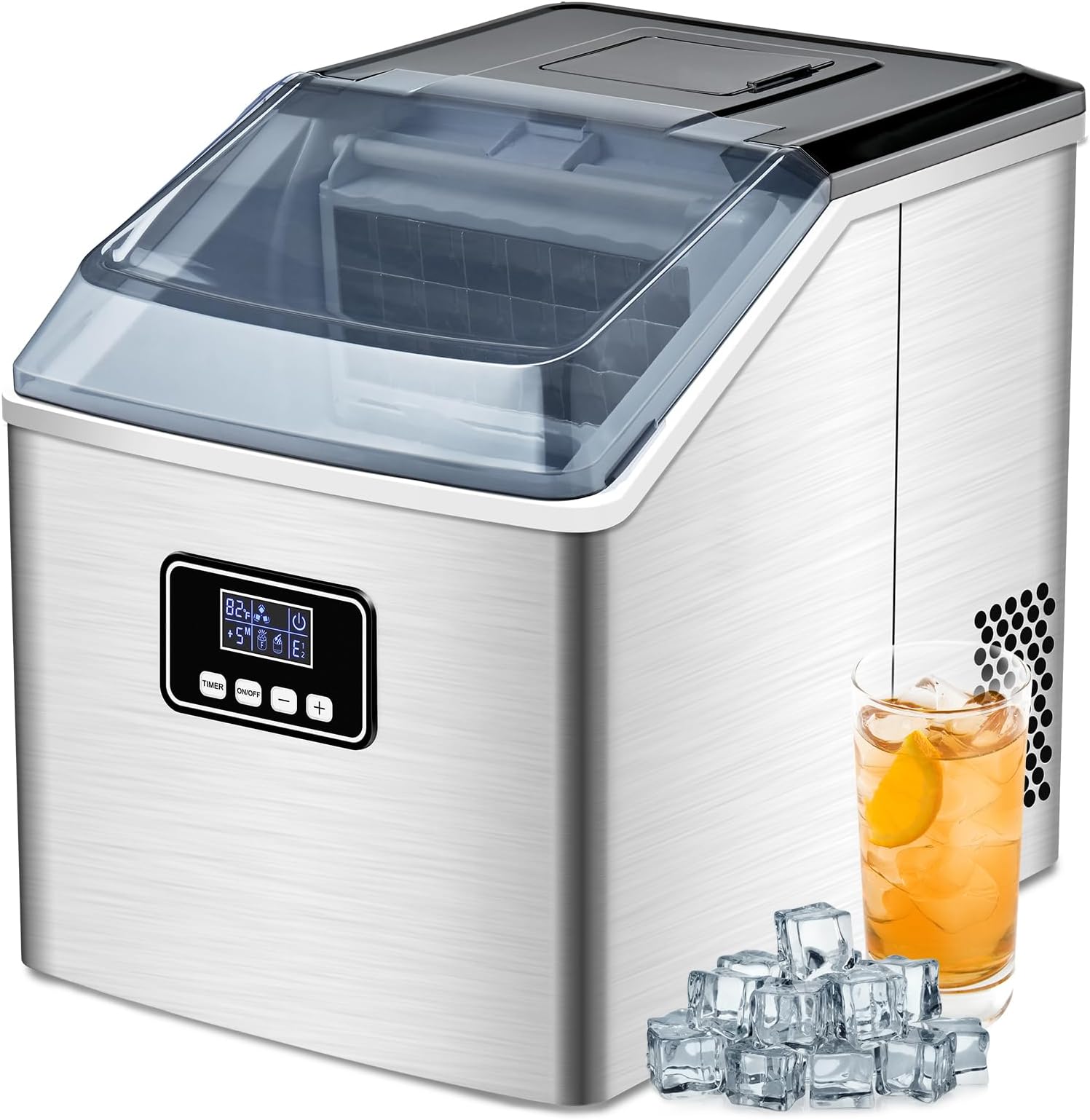 Amazon.com: Ice Makers Countertop, 40Lbs/24H, 24pcs Ice Cubes Ready in ...
