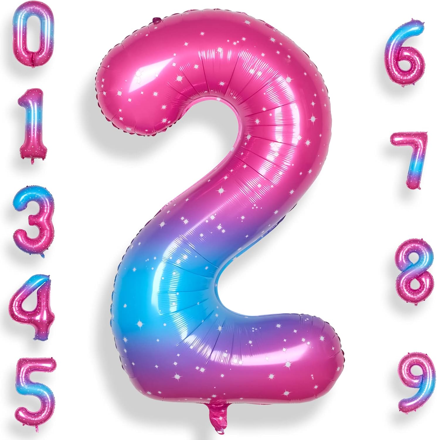 Amazon.com: RainbowQ Party 2 Balloon Number 40 Inch for Boy or Girl Big ...