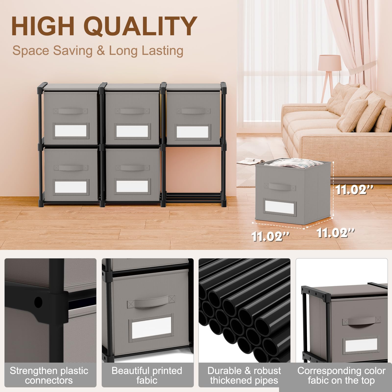 Cube Shelf 9 Sets Cube Storage Organizer Shelf With Bins And Labels ...