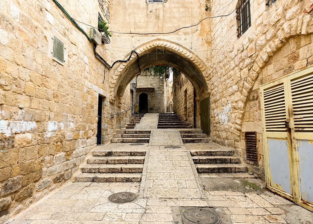 Amazon.com : BELECO 7x5ft Fabric Jerusalem City Street Backdrop Old ...