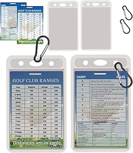 2 Set Golfers Quick Reference Distance Card Golf Club Range Estimation ...