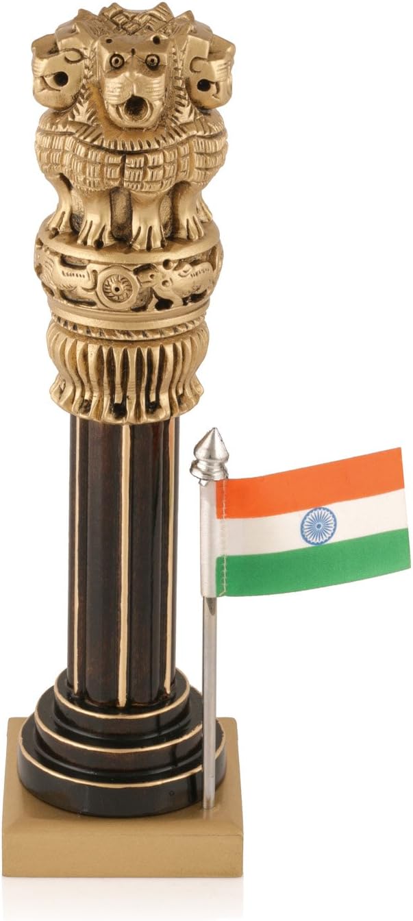 craftvatika Small Wooden Decorative Ashok Pillar National Emblem India ...