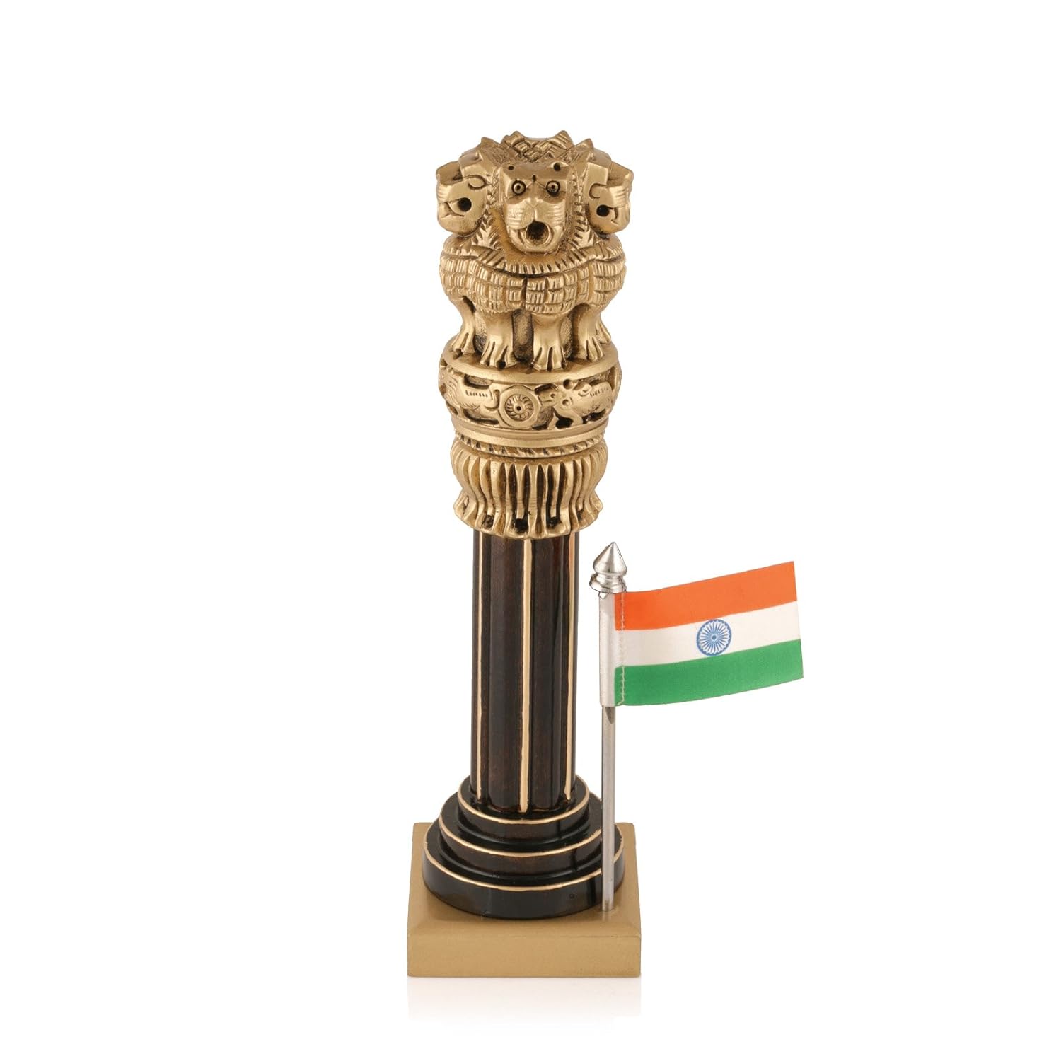 Buy Collectible India Wooden India Ashoka Stambh Statue Showpiece ...