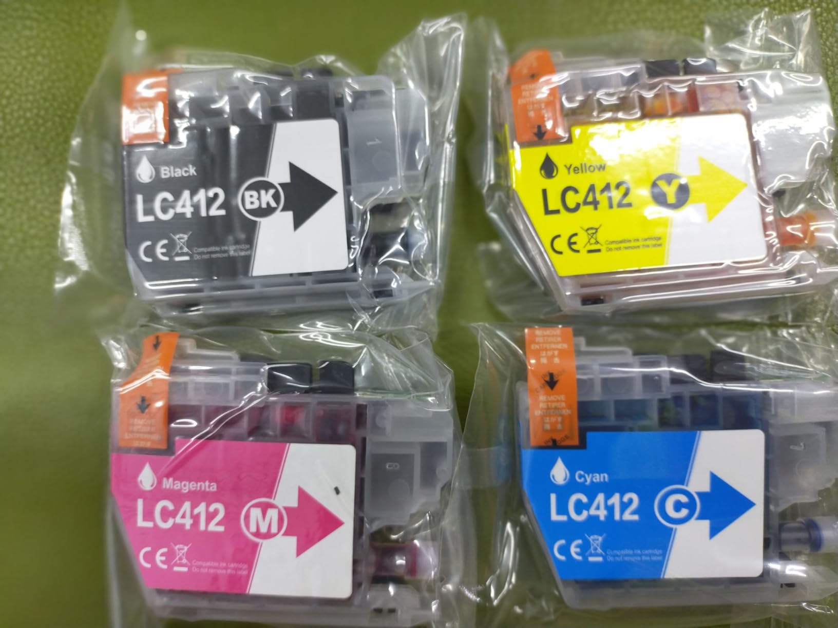 Amazon.co.jp: Aseker LC412 LC412-4PK 4本セット標準容量 最新IC残量表示 互換インクカートリッジ ...