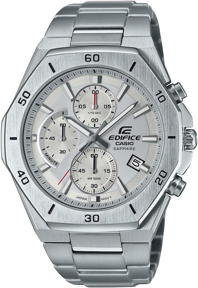 Casio Edifice EFR-526D-1AVUDF Black Analog Dial Silver Stainless Steel ...