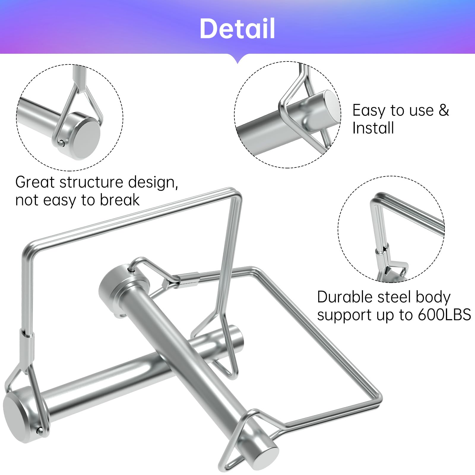 Snapklik.com : 10 Pack Wire Lock Pin, 3/8 Inch Heavy Duty Safety ...