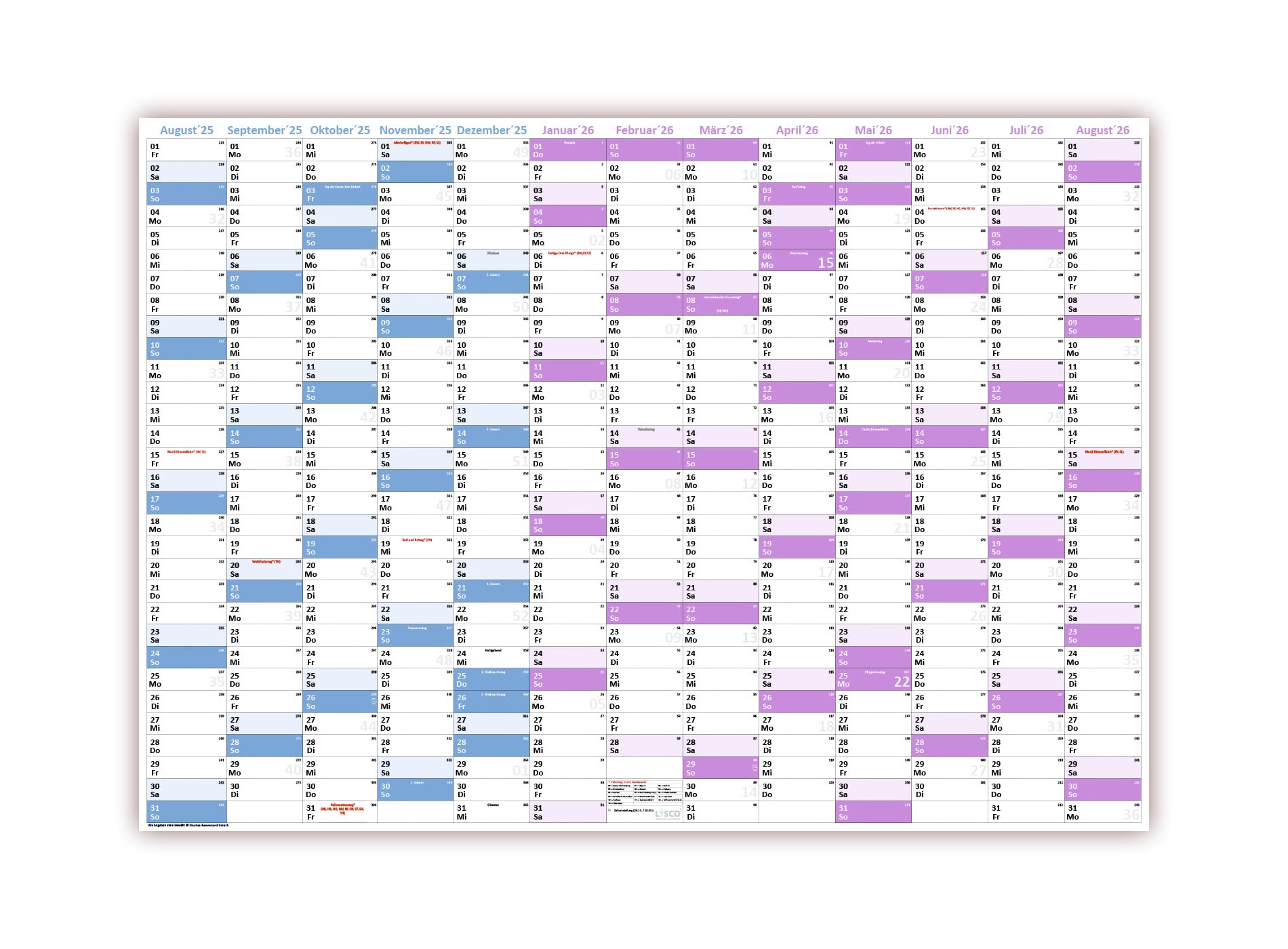 School Year Calendar Months