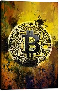 Amazon.com: Modern Inspirational Canvas Wall Art Bitcoin Motivational ...