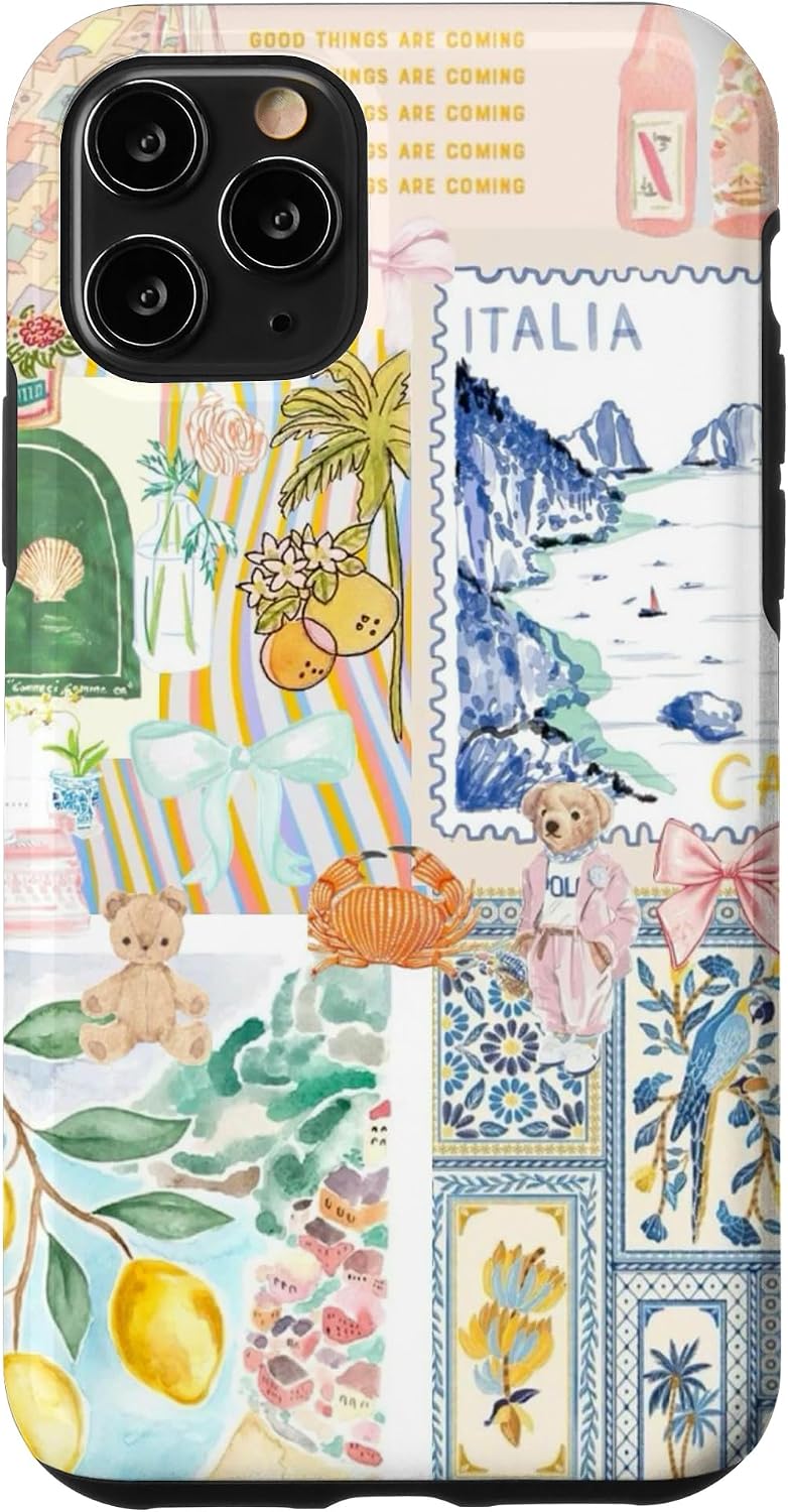 Amazon.com: Italian Collage European Summer Coastal Case for iPhone 11 ...