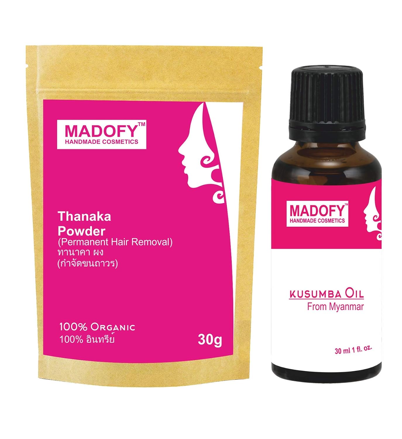 Madofy Grade a pure natural thanaka (tanaka) powder 30 gm kusumba oil ...