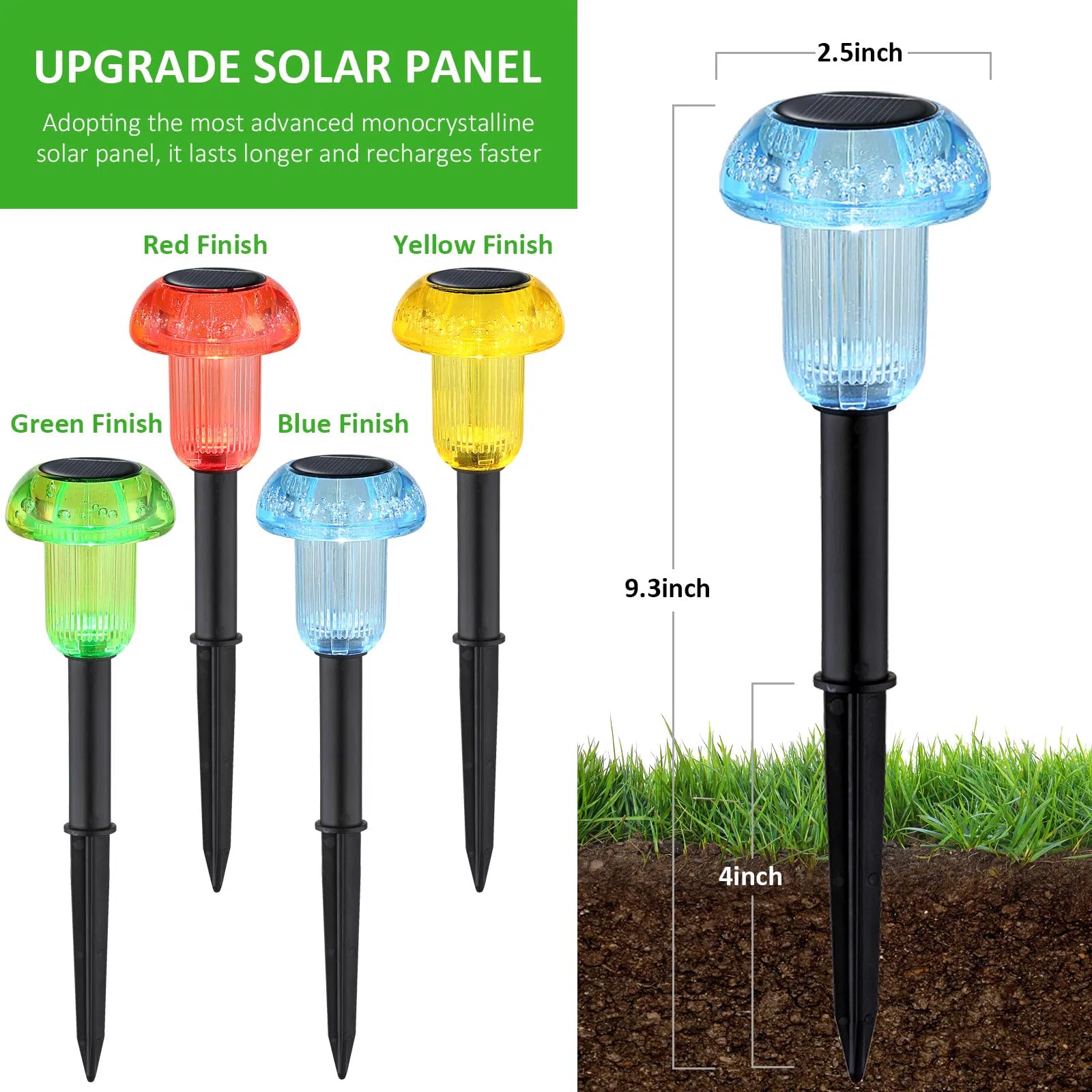 Snapklik.com : Solar Garden Lights Outdoor - 4 Colors 12 Pack Mushroom ...