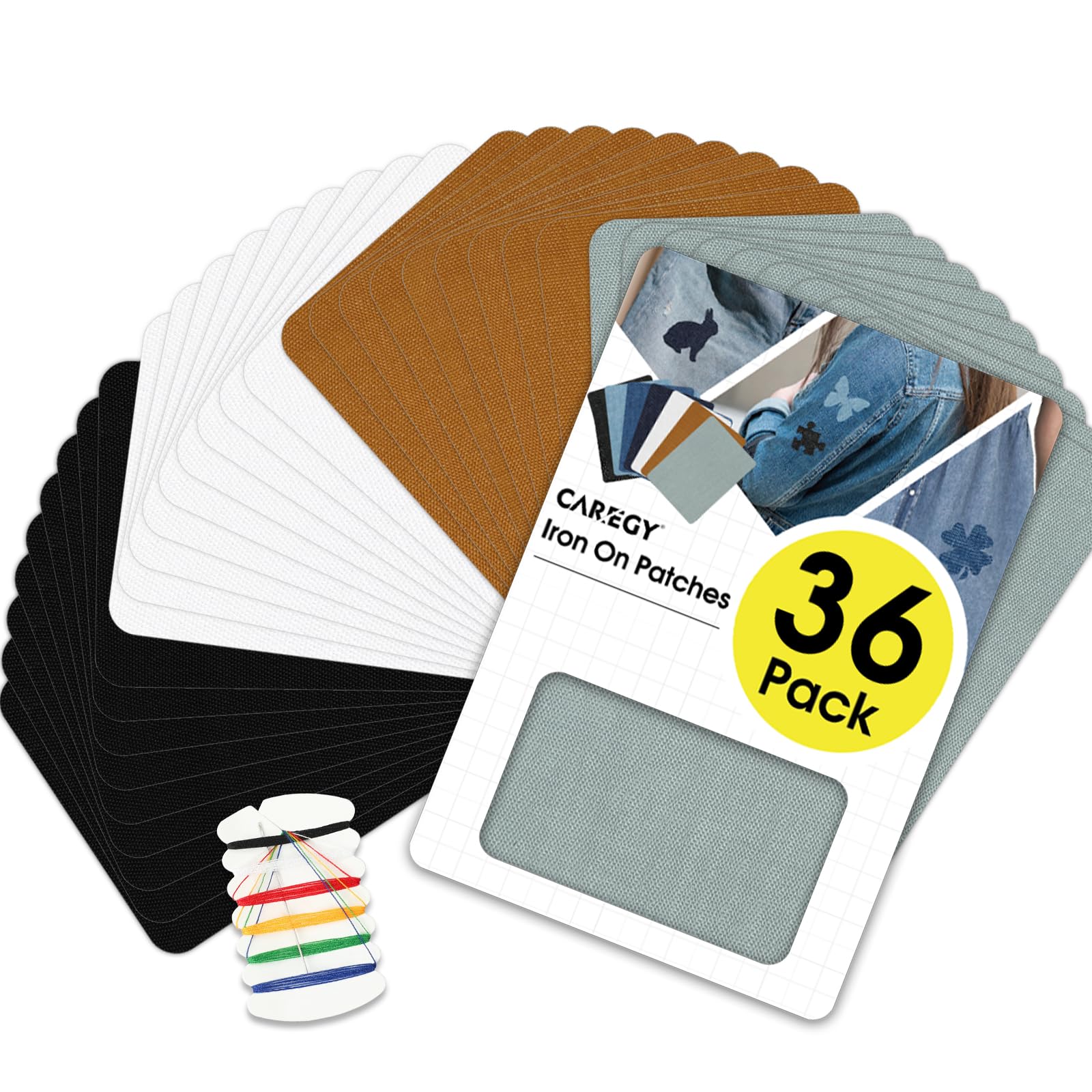 Amazon.com: CAREGY Iron on Patches for Clothing Repair, Fabric Patches ...