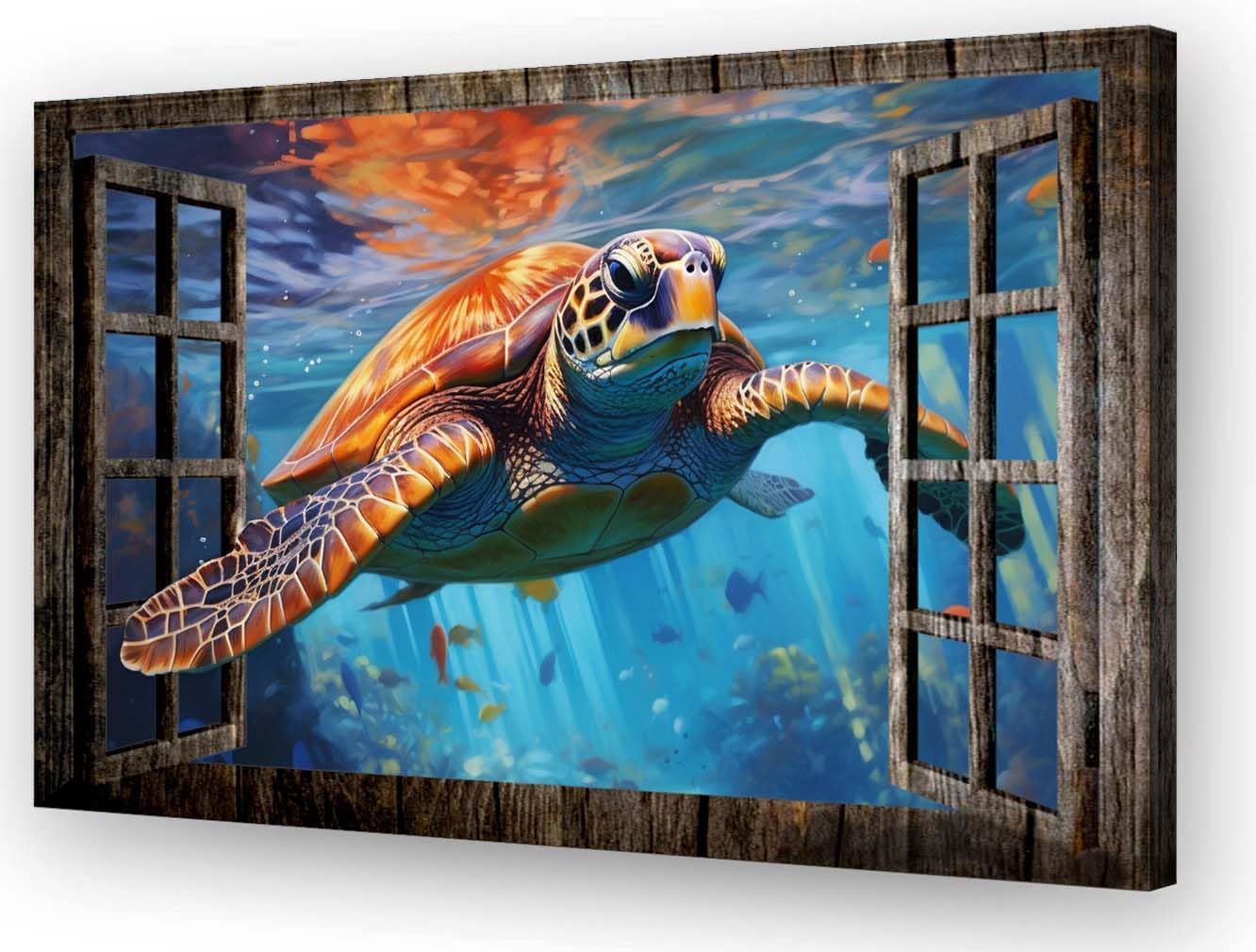 Amazon.com: Linprout Sea Turtle Wall Art Bathroom Pictures Prints ...