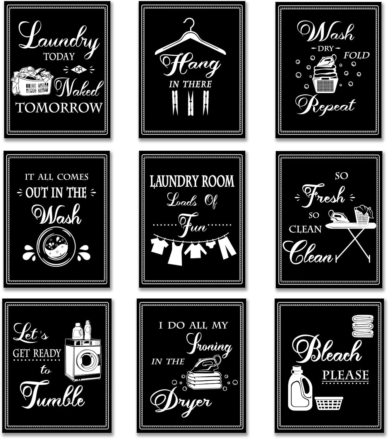 PLIGREAT Lot de 9 impressions murales sur toile sur le thème de la ...