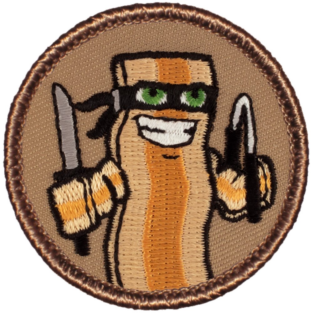 Amazon.com: Bacon Ninja Patrol Patch - 2" Diameter Round Embroidered Patch (Hook Fastener)