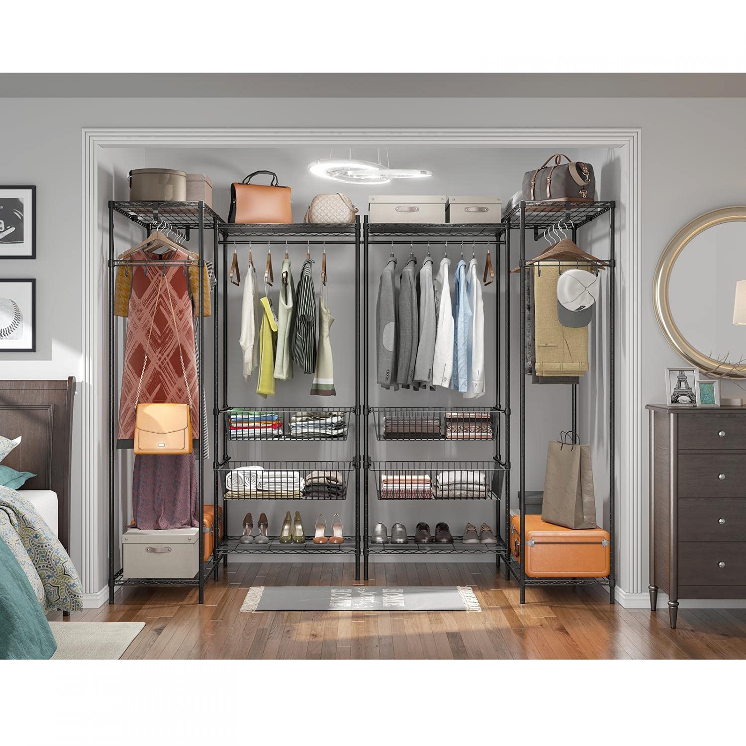 Buy VIPEK L9 L Shape Garment Rack Heavy Duty Clothing Rack with 4 ...