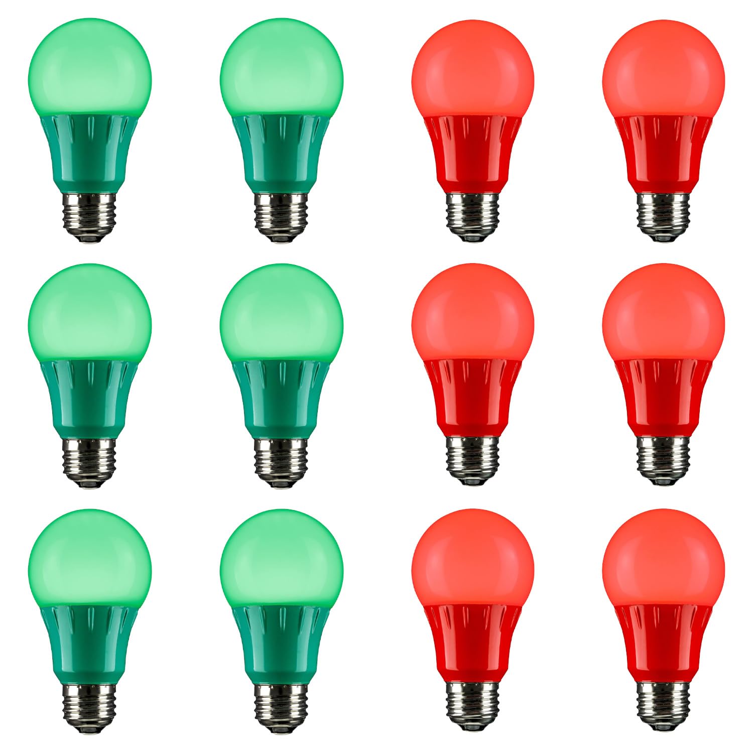 Sunlite LED A19 Christmas Value Pack, 12 Bulbs, 3 Watts (25W Equivalent ...