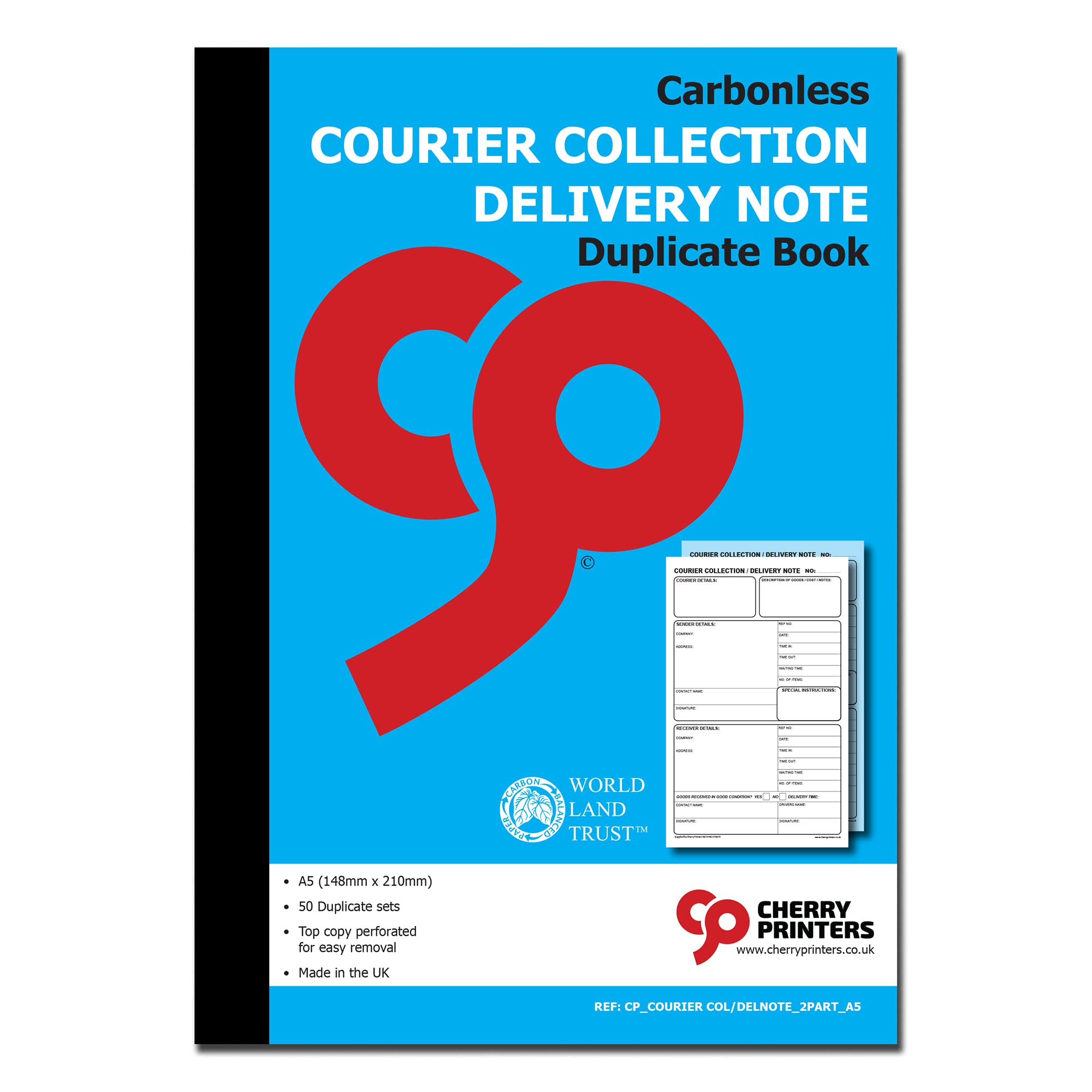 Cherry Carbonless Courier Collection Delivery Note Duplicate Book A5 ...