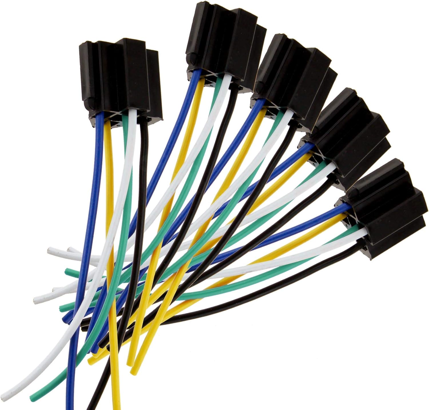 be in your mind 5 Relay Sockets Pre-wired 5 Pin DC 12V Car SPDT Relay ...