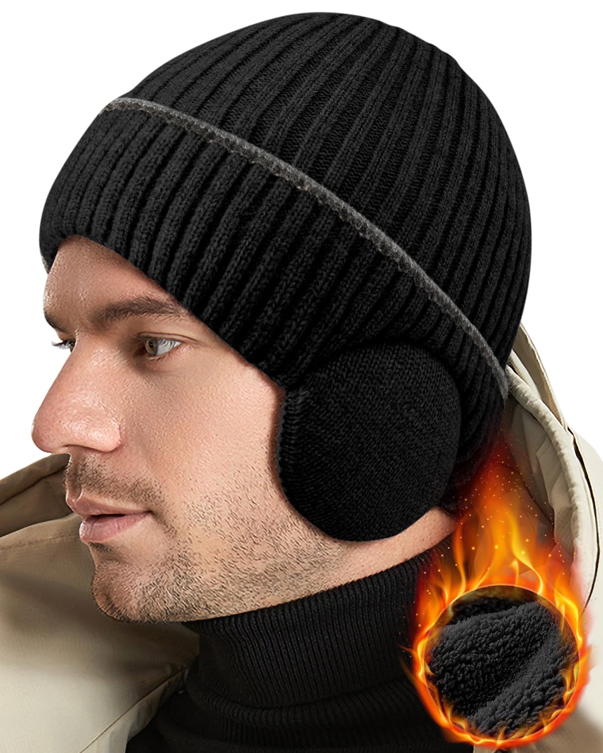 Snapklik.com : BEACE Winter Fleece Line Beanie Knit Hats
