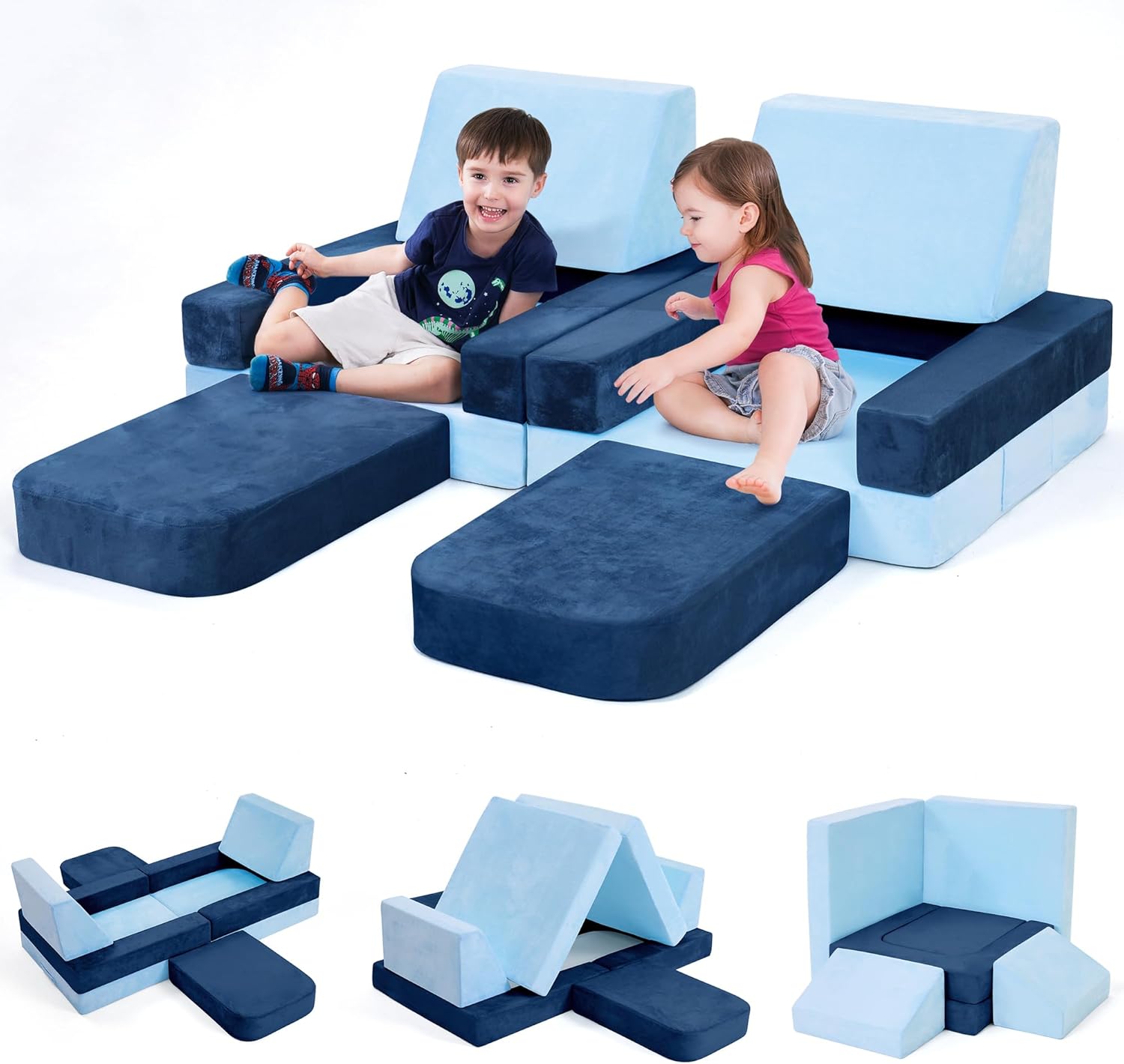 Amazon.com: Modular Kids Play Couch Convertible - Toddler & Child Sofa ...