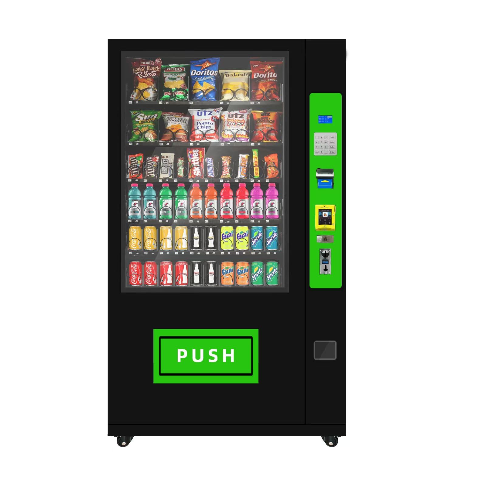 Large Combo Vending Machine With Card Reader and refrigeration for ...