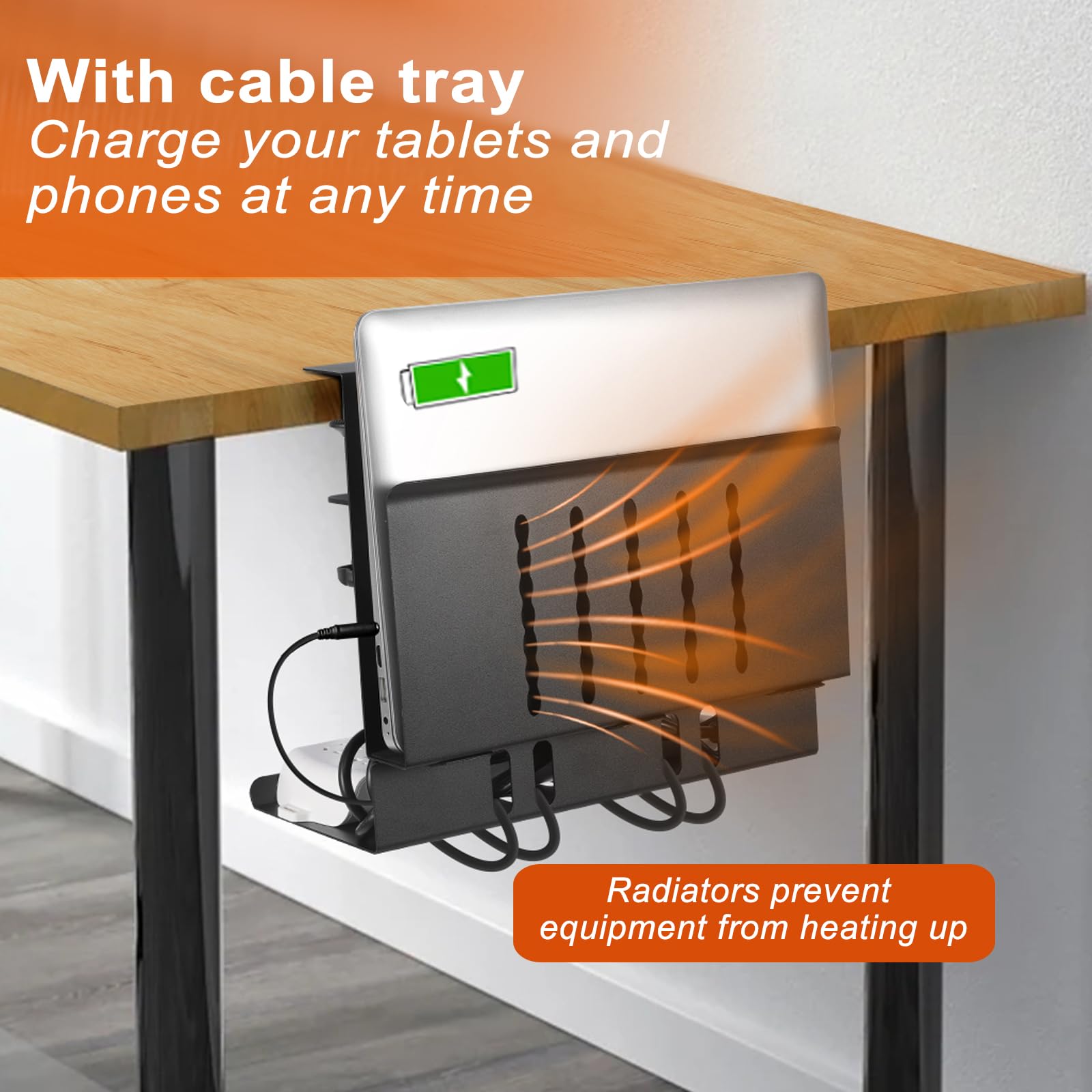 Snapklik.com : MILEGI Under Desk Cable Management Tray, 2 In 1 Desk ...