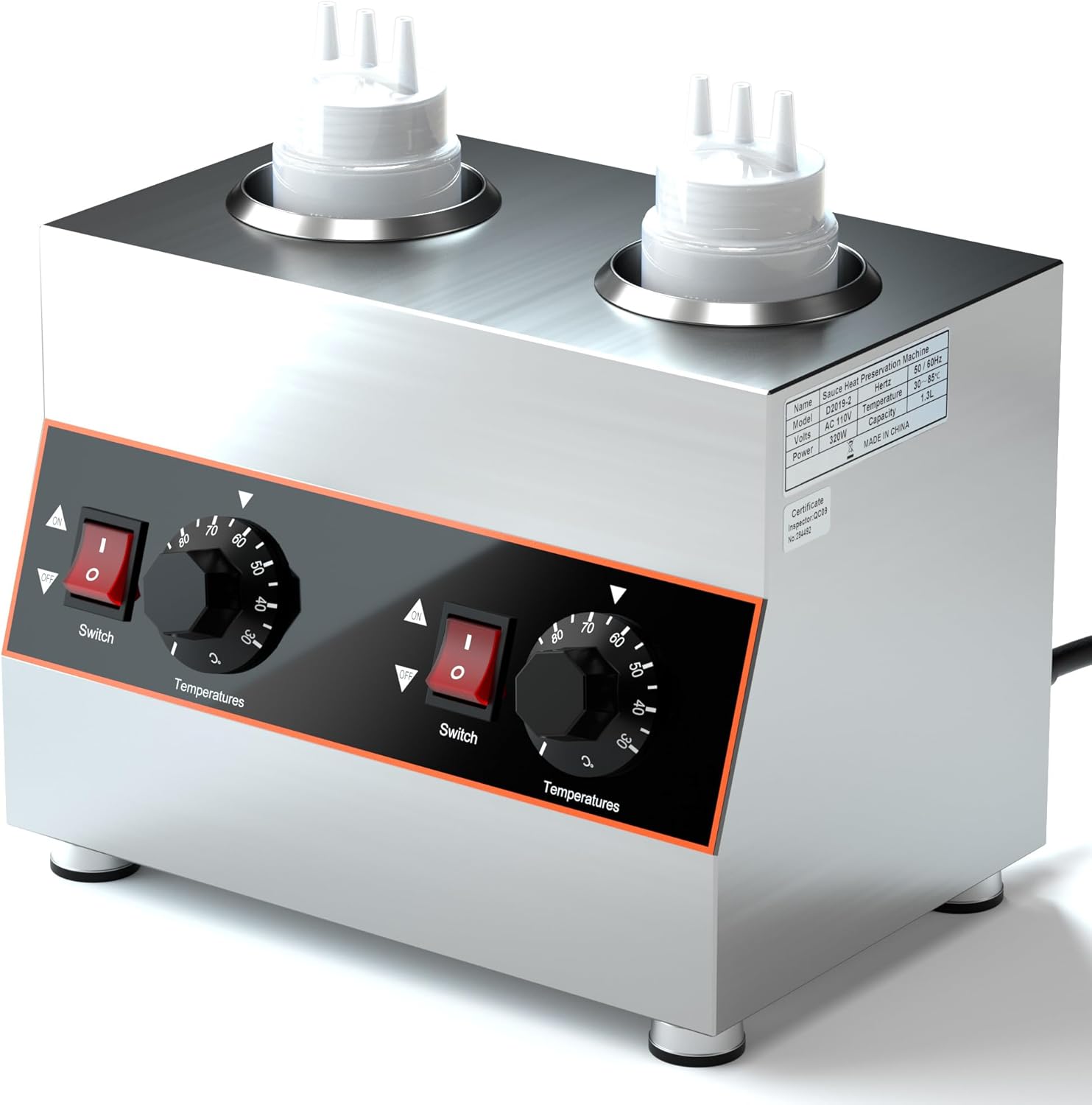 Amazon.com: N&P Cheese Sauce Warmer Jam Heat Preservation Machine 2 Pot ...