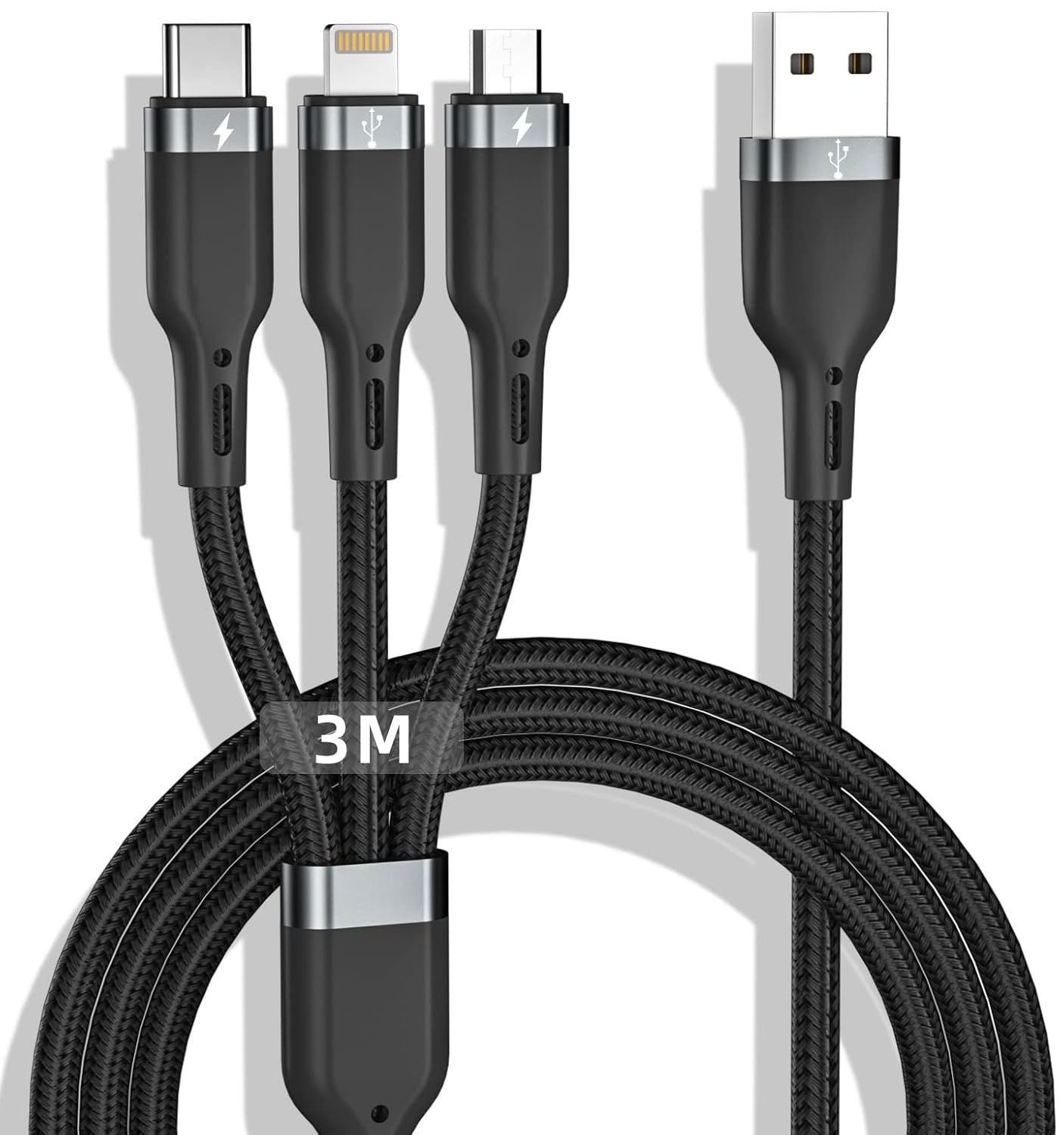 Multi Charging Cable 10FT Long Multi USB Cable Nylon Braided Multiple ...