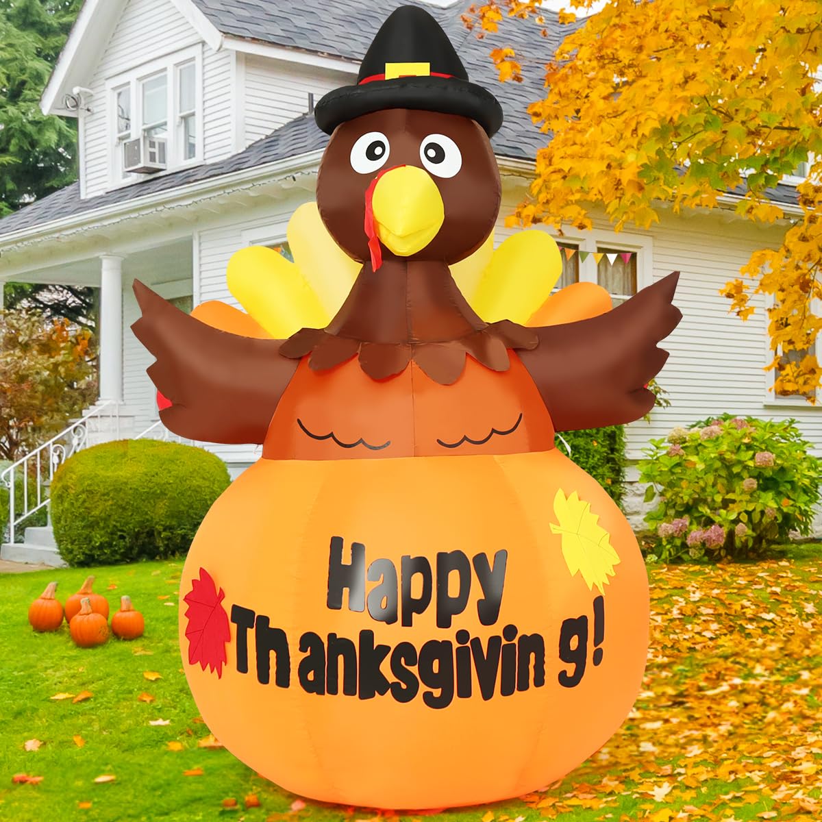 Amazon.com: COMIN 5.2 FT Thanksgiving Inflatables Turkeys Outdoor ...