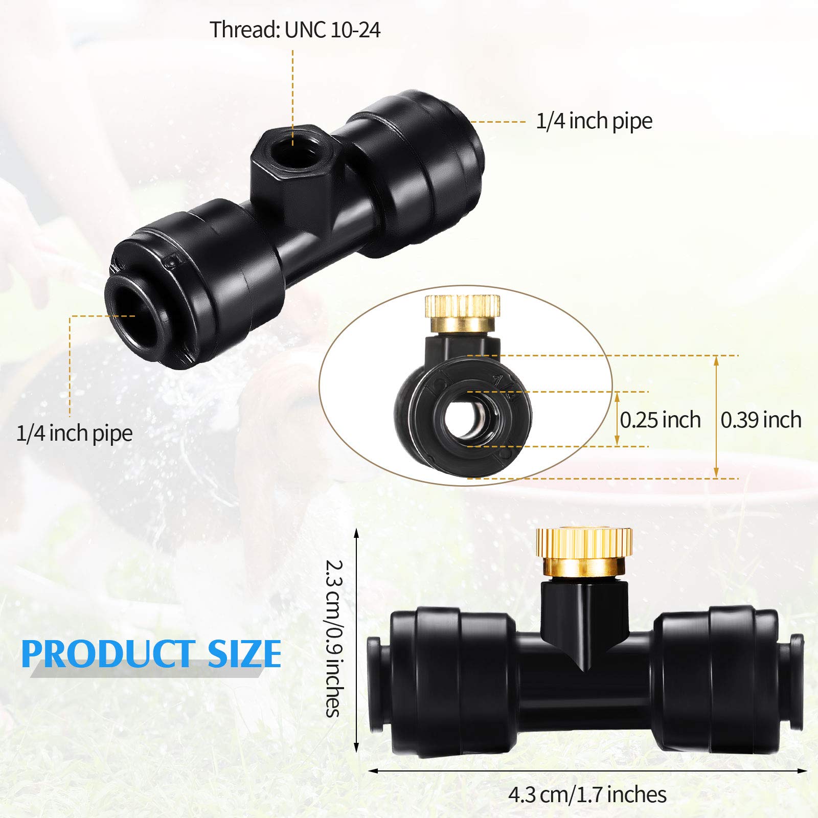 Snapklik.com : Misting Nozzles Kit Include Water Misting Tees Thread 1/ ...