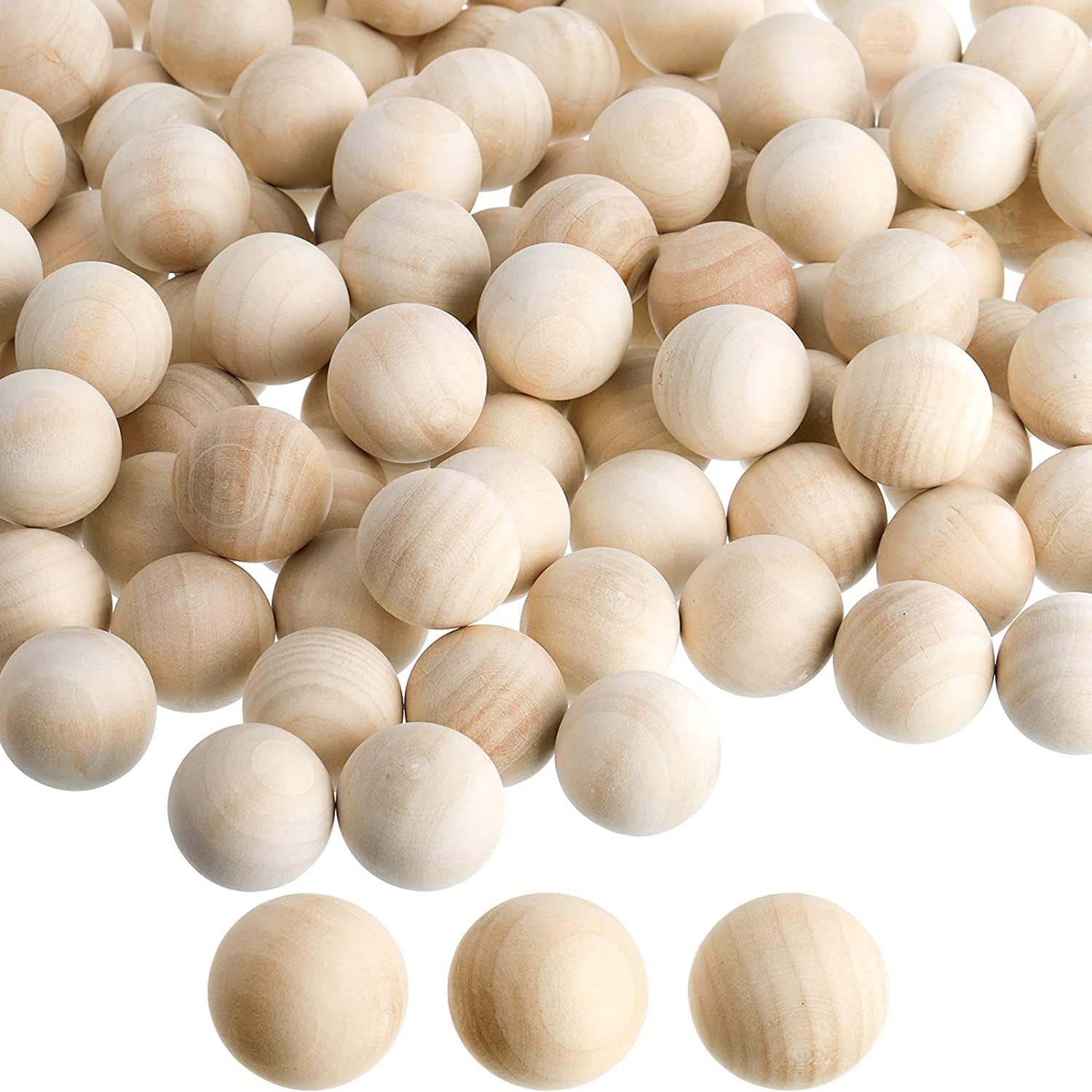 Amazon.com: AUXBC 100 PCS Wooden Balls 1/2 inch, 12MM Small Round ...