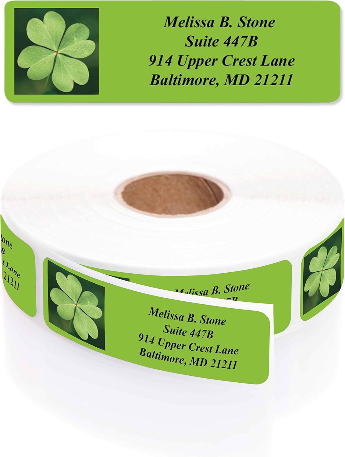Amazon.com : Lots of Irish Luck Shamrock Rolled Return Address Labels ...